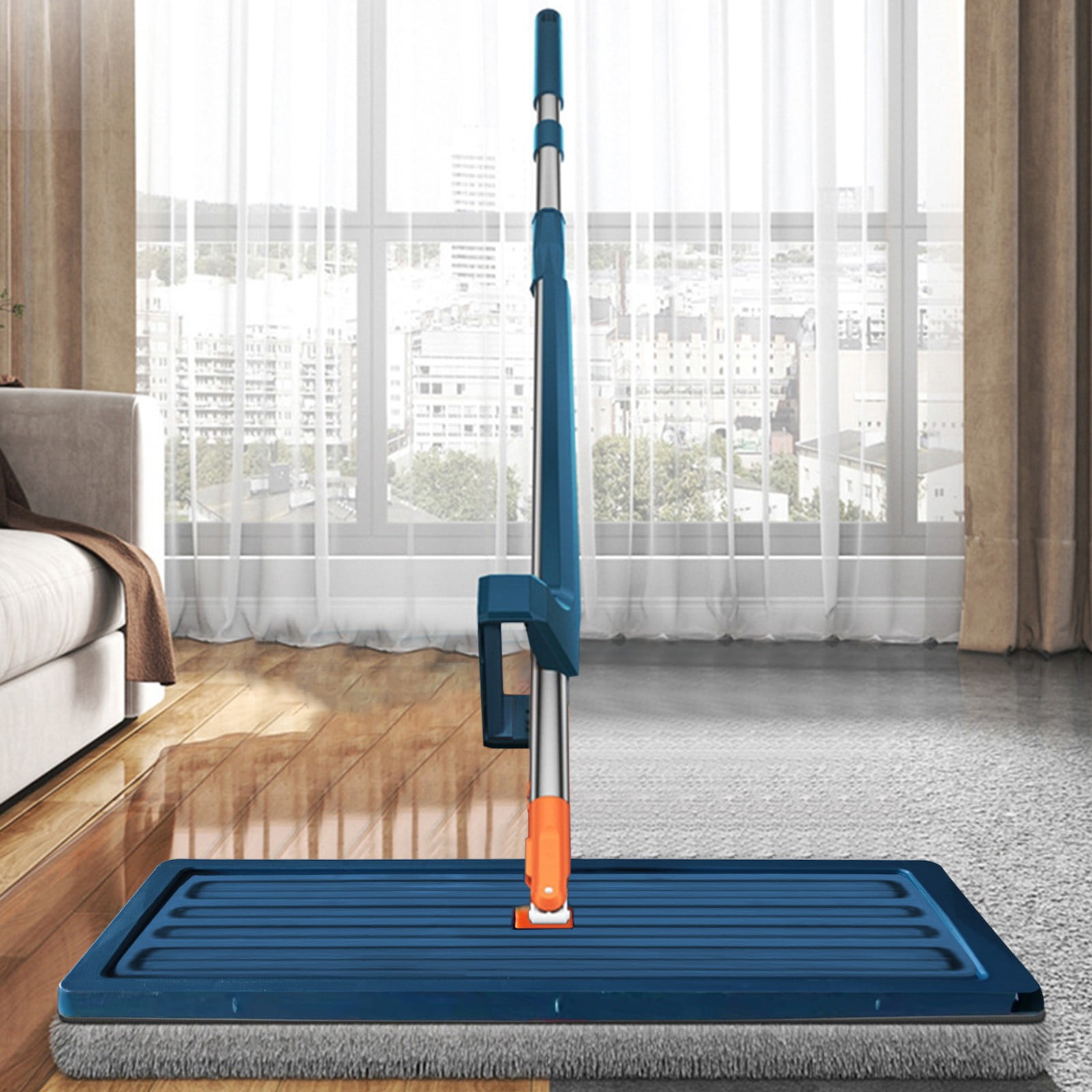 Jioakfa 35Cm Hands- Mop, Hands- Microfiber Flat Mop, Automatic Wringing ...