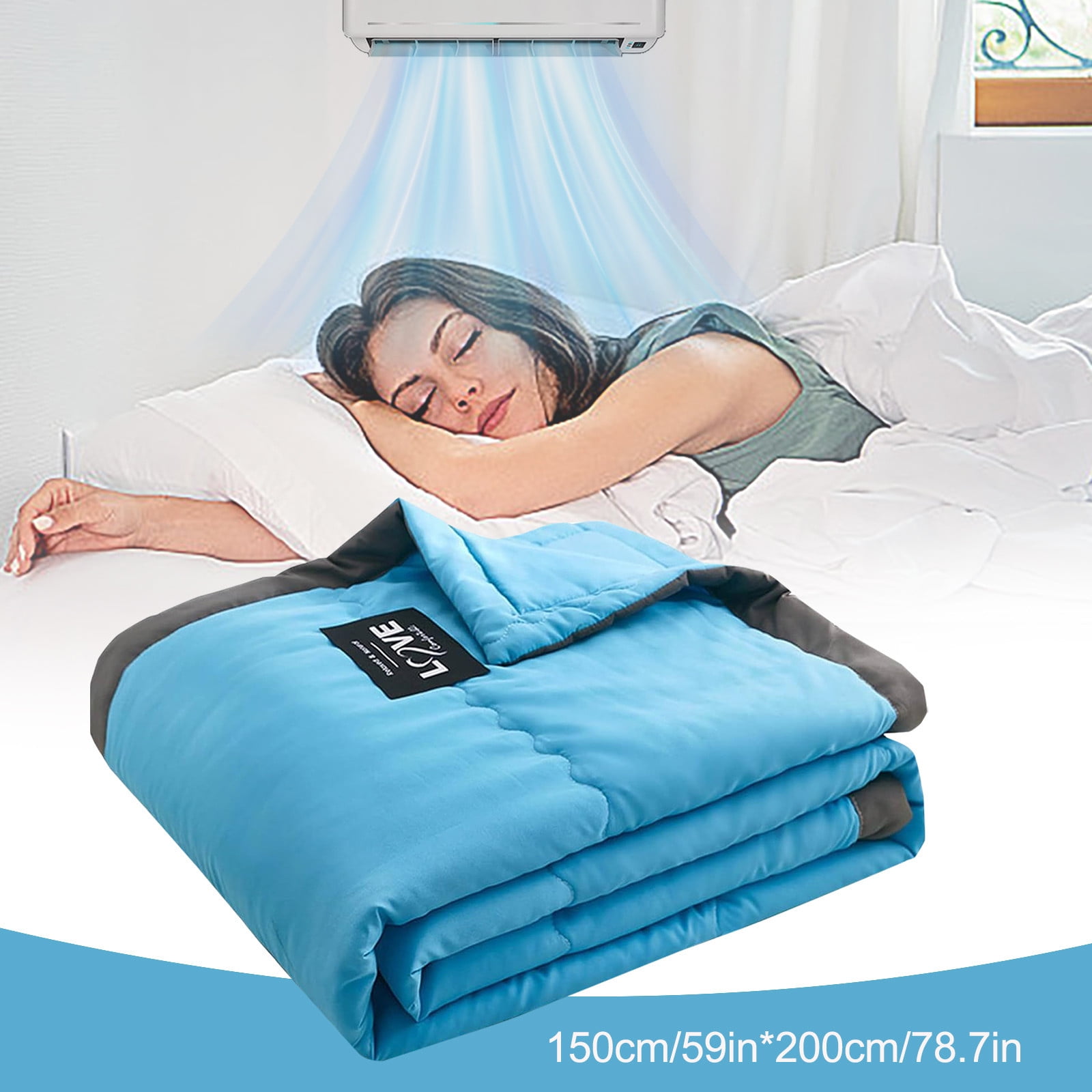 Jioakfa Cool And Comfortable Double Sided Cold Effect Blanket Cool Fiber Soft Blanket Summer ...