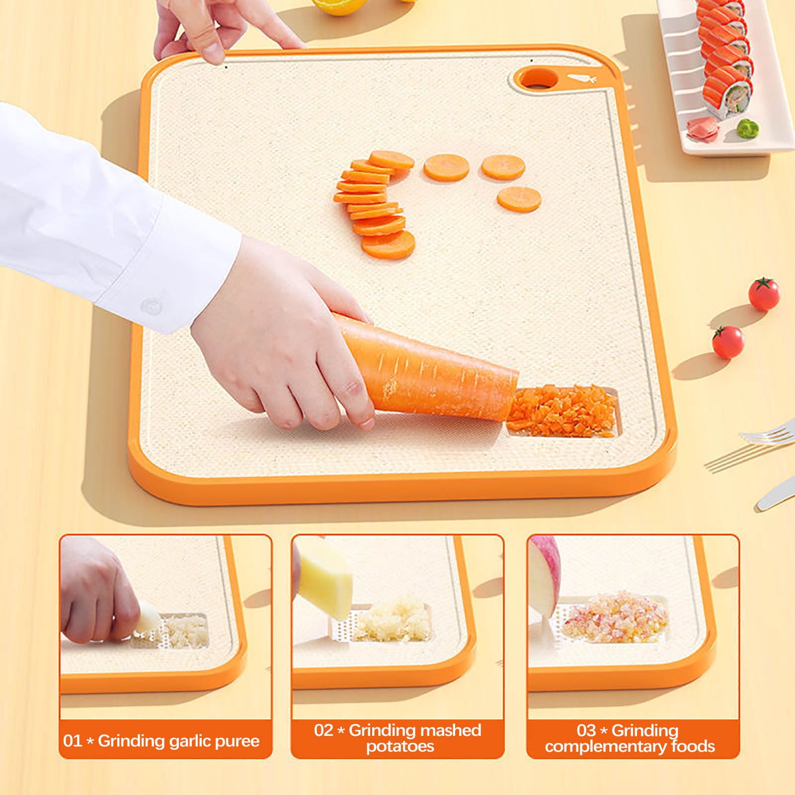 Jioakfa Cutting Boards For Kitchen Plastic Chopping Board Set Non-Slip ...