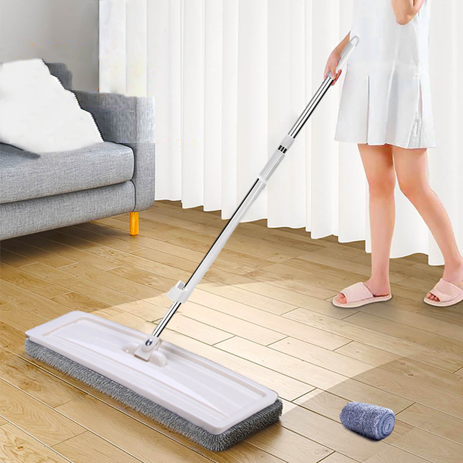 Jioakfa Hands- Mop, Hands- Microfiber Flat Mop, Automatic Wringing, 360 ...