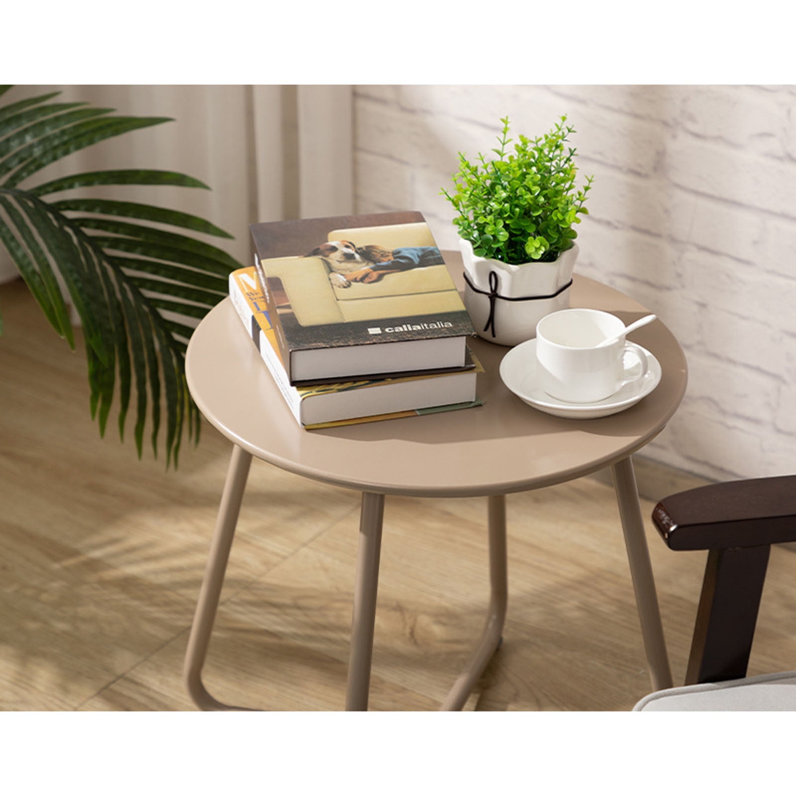 Jioakfa Home Scandina ian Style Iron Round Small Tea Table Side Table ...