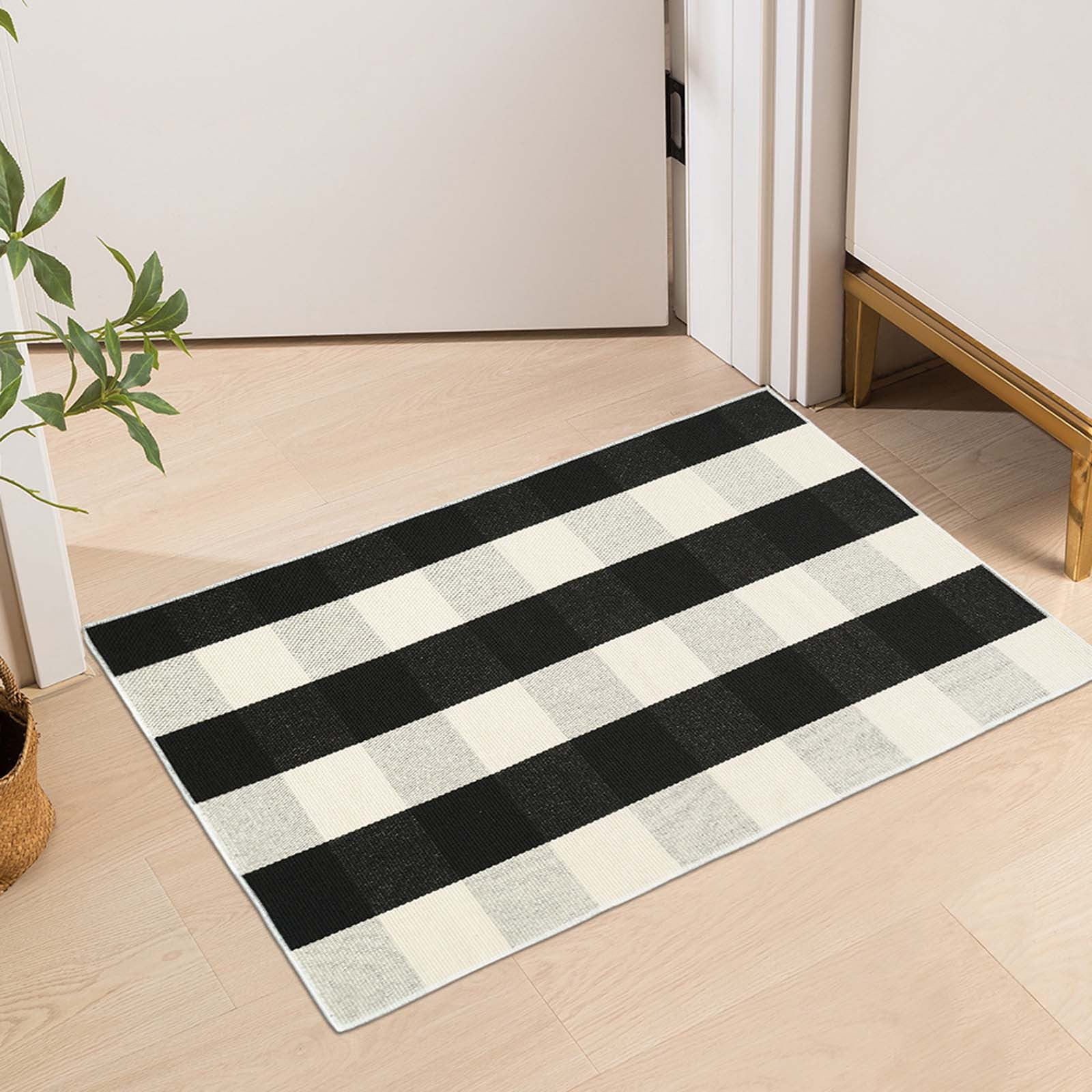 Jioakfa Home Textiles Clearance 50% Black And White Striped Rug,Indoor ...