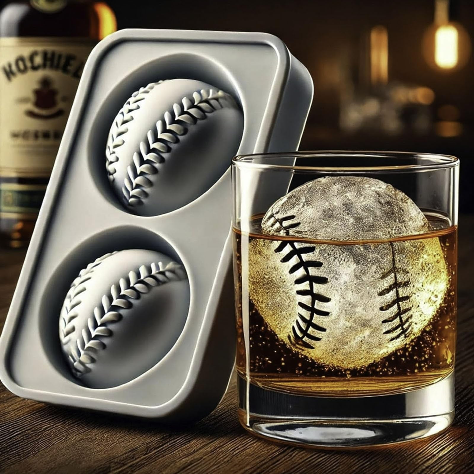 Jioakfa Kitchen Products Large Baseball Silicone Fun Shapes Whiskey Ice ...