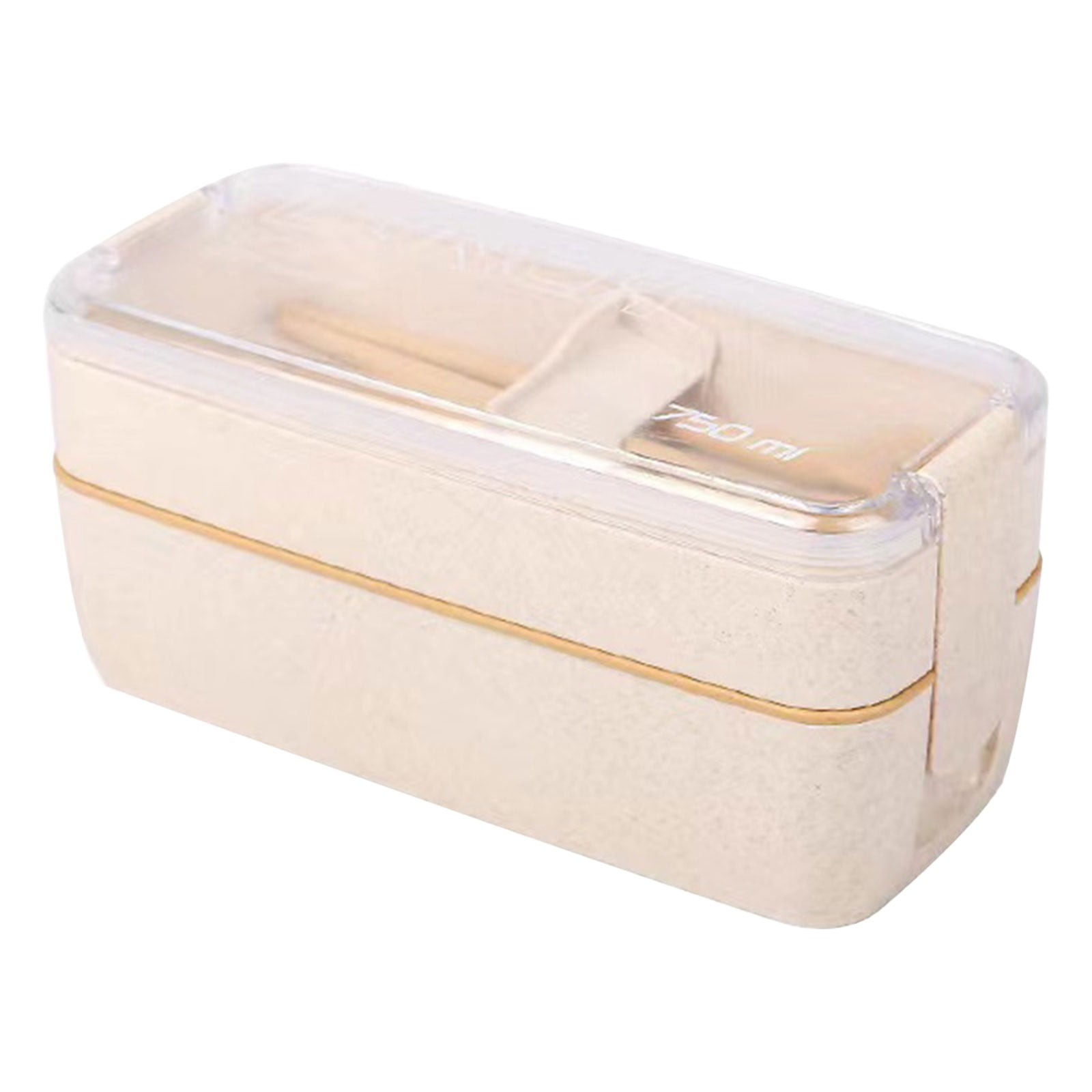 Jioakfa Wheatss Straw Lunch Box Transparent Lid Double Layer Plastic ...