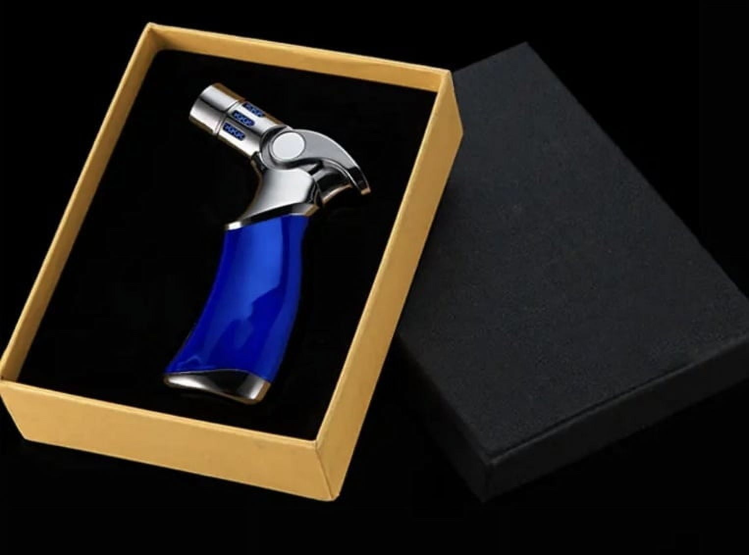 Jioakfa Windproof Straight Torch Blue Flame Lighter,Four Fire Desk Type ...