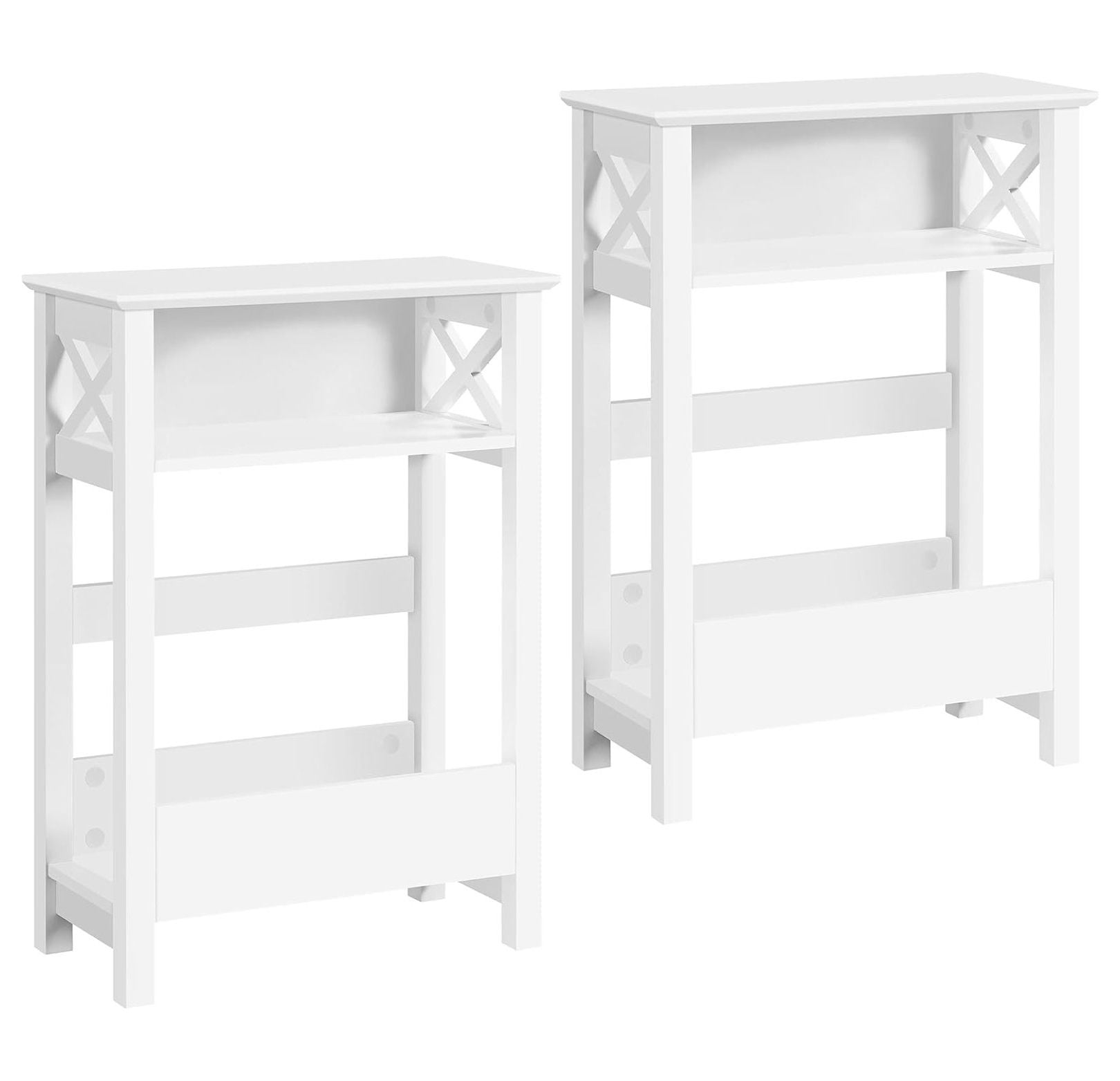 Jiowenm 2PCS 3 Tier Side Table with Storage Shelves, Modern End Table ...