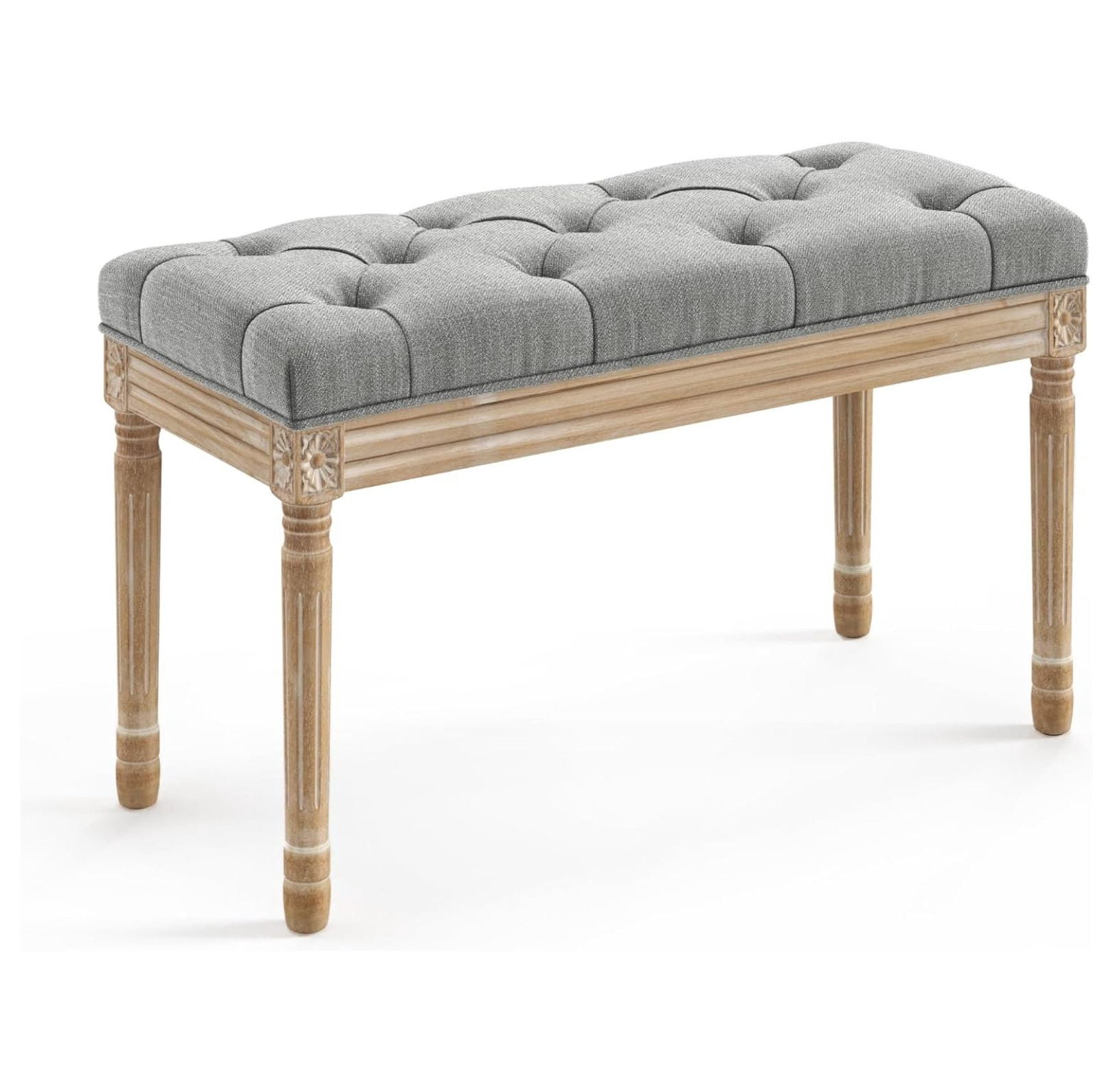 Jiowenm 32" Entryway Bench, Vintage French Tufted End of Bed Bench ...