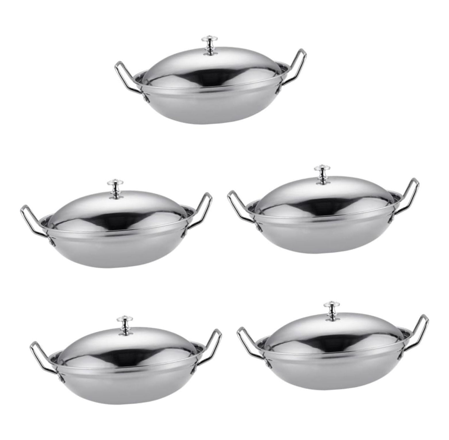 Jiowenm 5 Sets Stainless Steel Pot Clay Pot for Cooking Induction ...