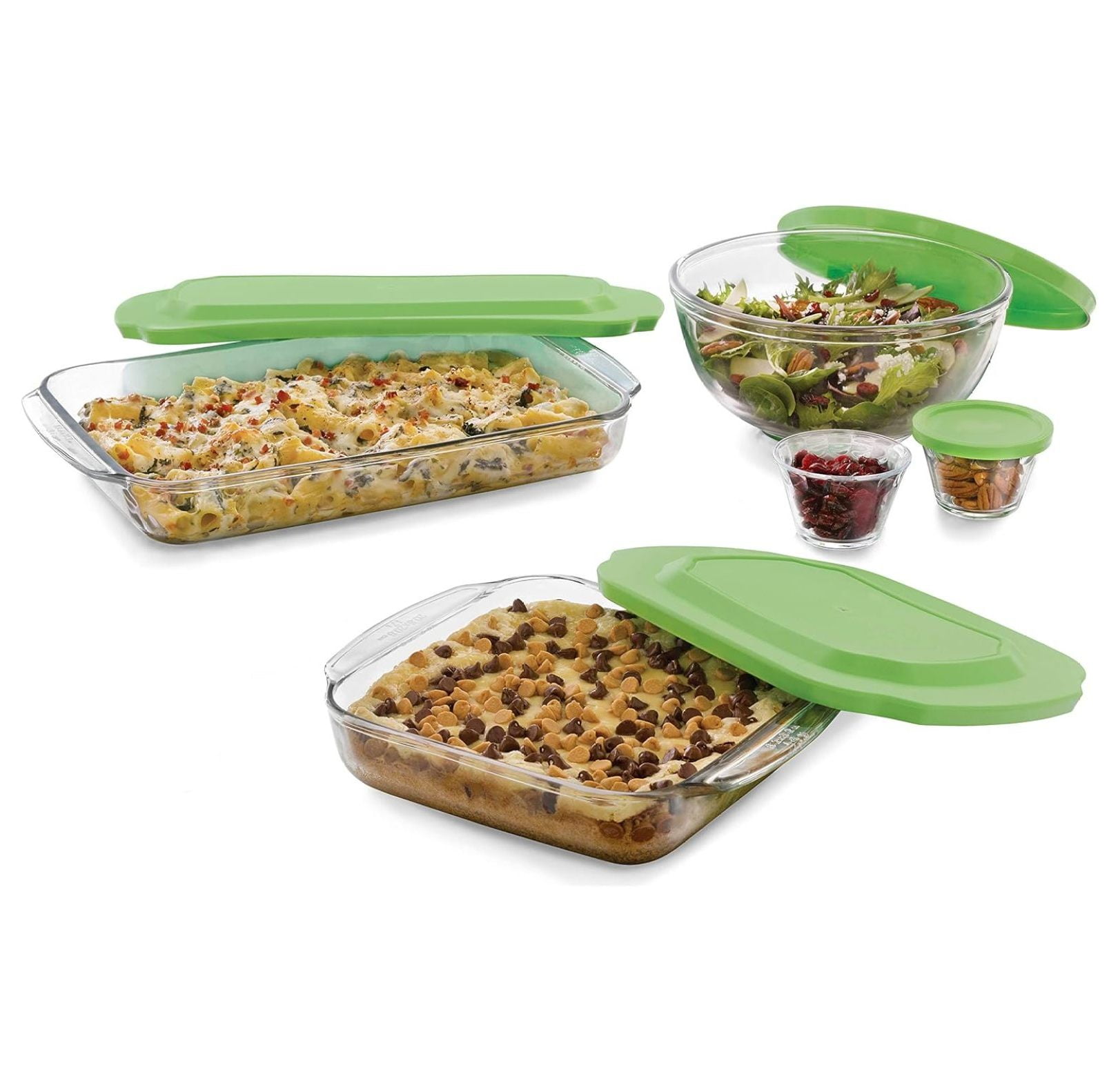 Jiowenm Baker's Basics 7-Piece Glass Casserole Dish and Bakeware Set ...