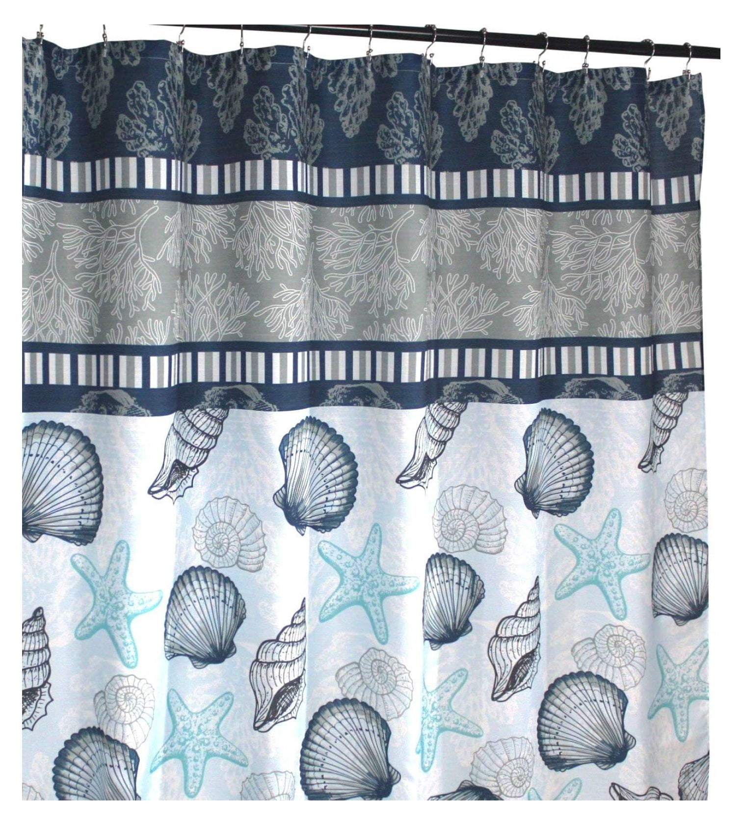 Jiowenm Coastal Shells Fabric Shower Curtain for Bathroom: Cerith ...