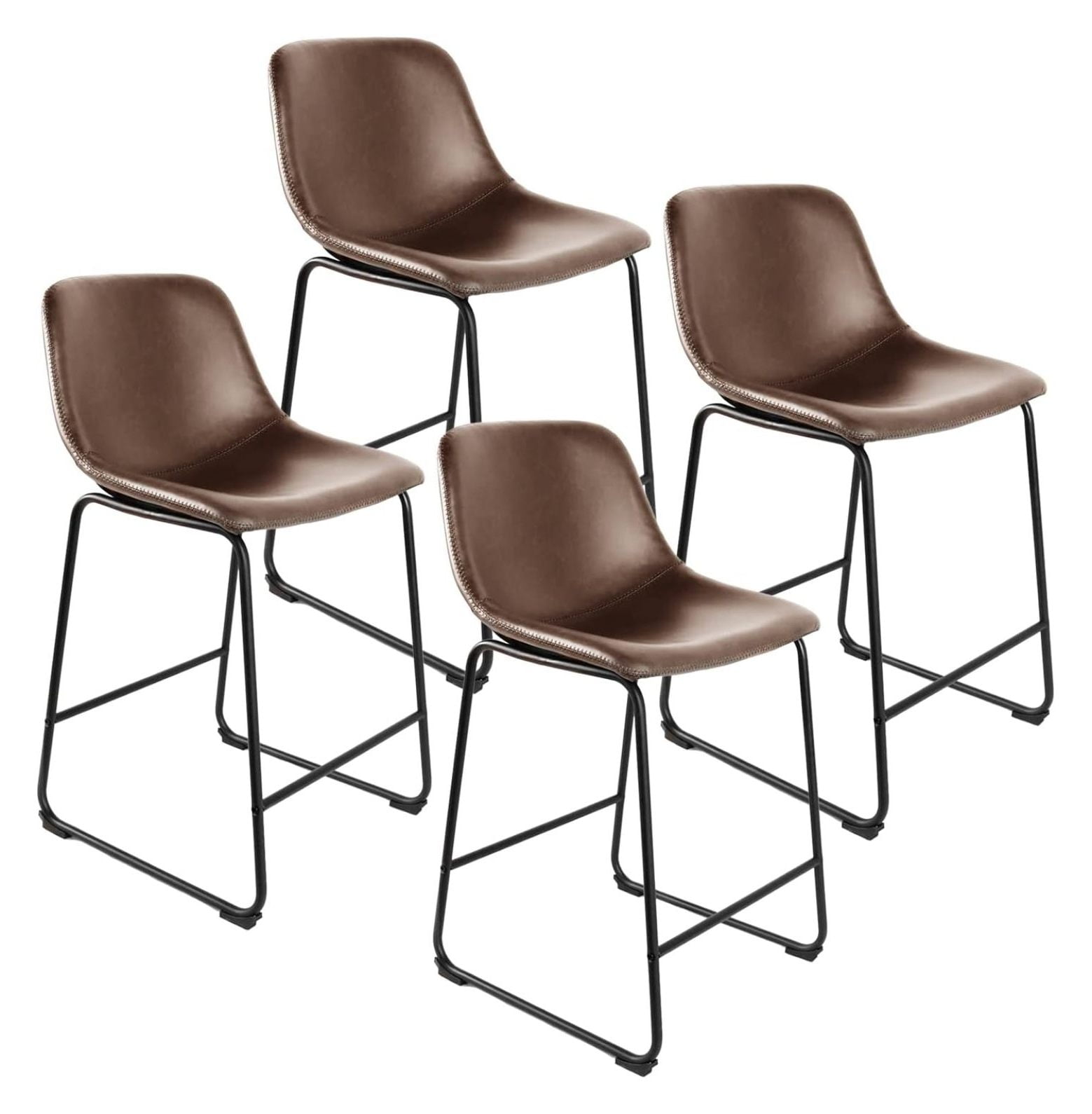 Aowos Bar Stools Set Of 4 26 Inch Bar Stools Set Of 4, Linen Color ...