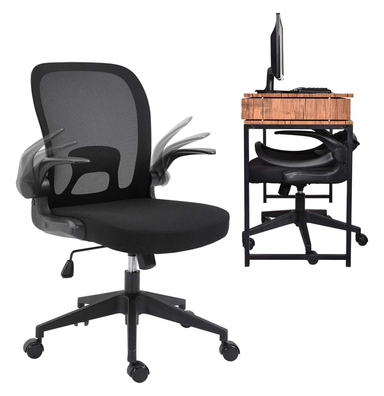 Jiowenm Ergonomic Office Chair Mesh with Foldable Backrest, Mesh Home ...
