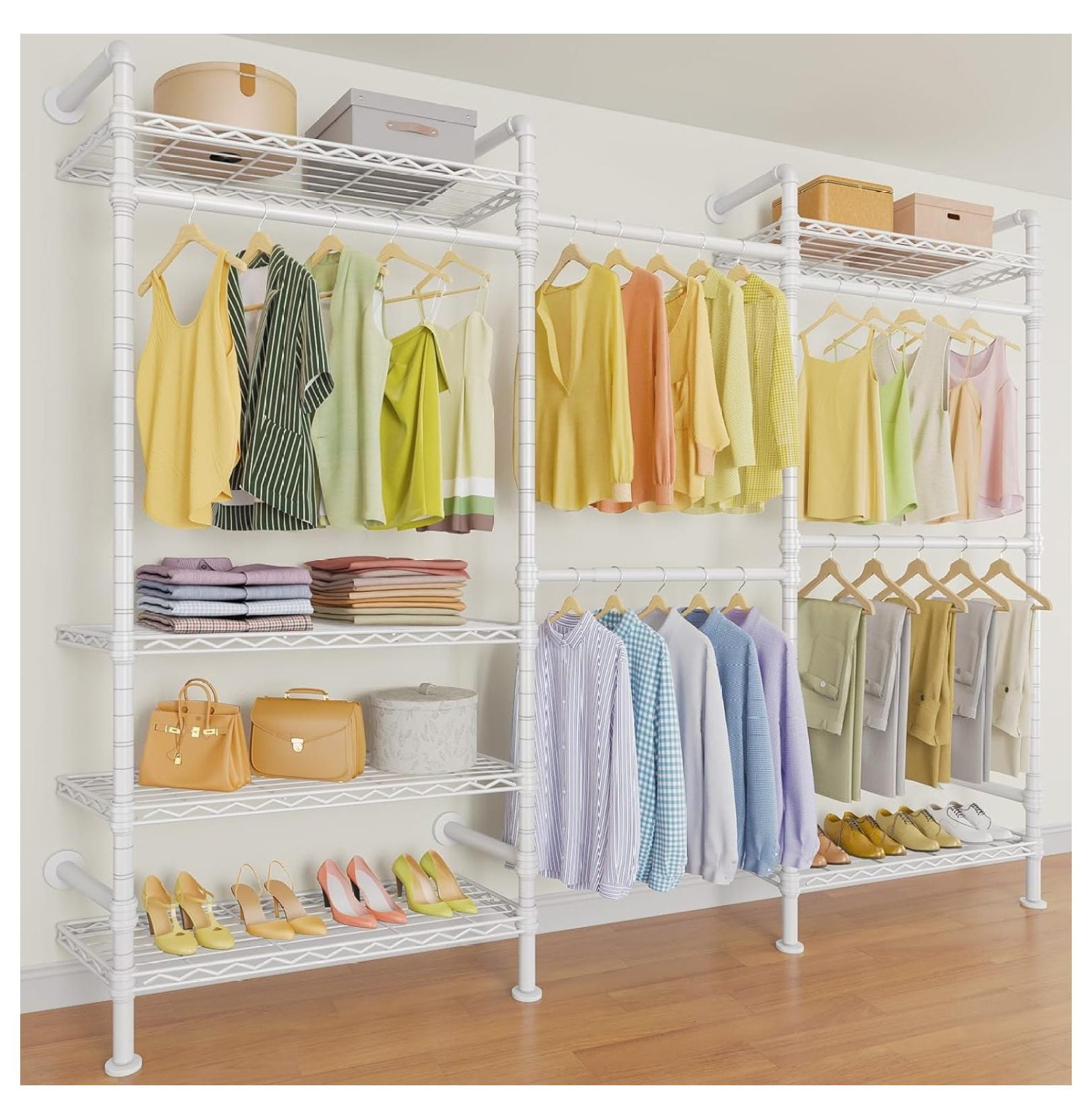 Jiowenm F3 Garment Rack Heavy Duty Clothes Rack for Hanging Clothes ...