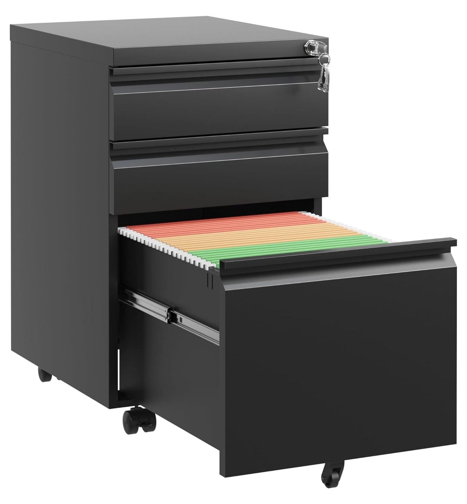Jiowenm File Cabinet with Lock,Filing Cabinet 3 Drawer,Fully Assembled ...