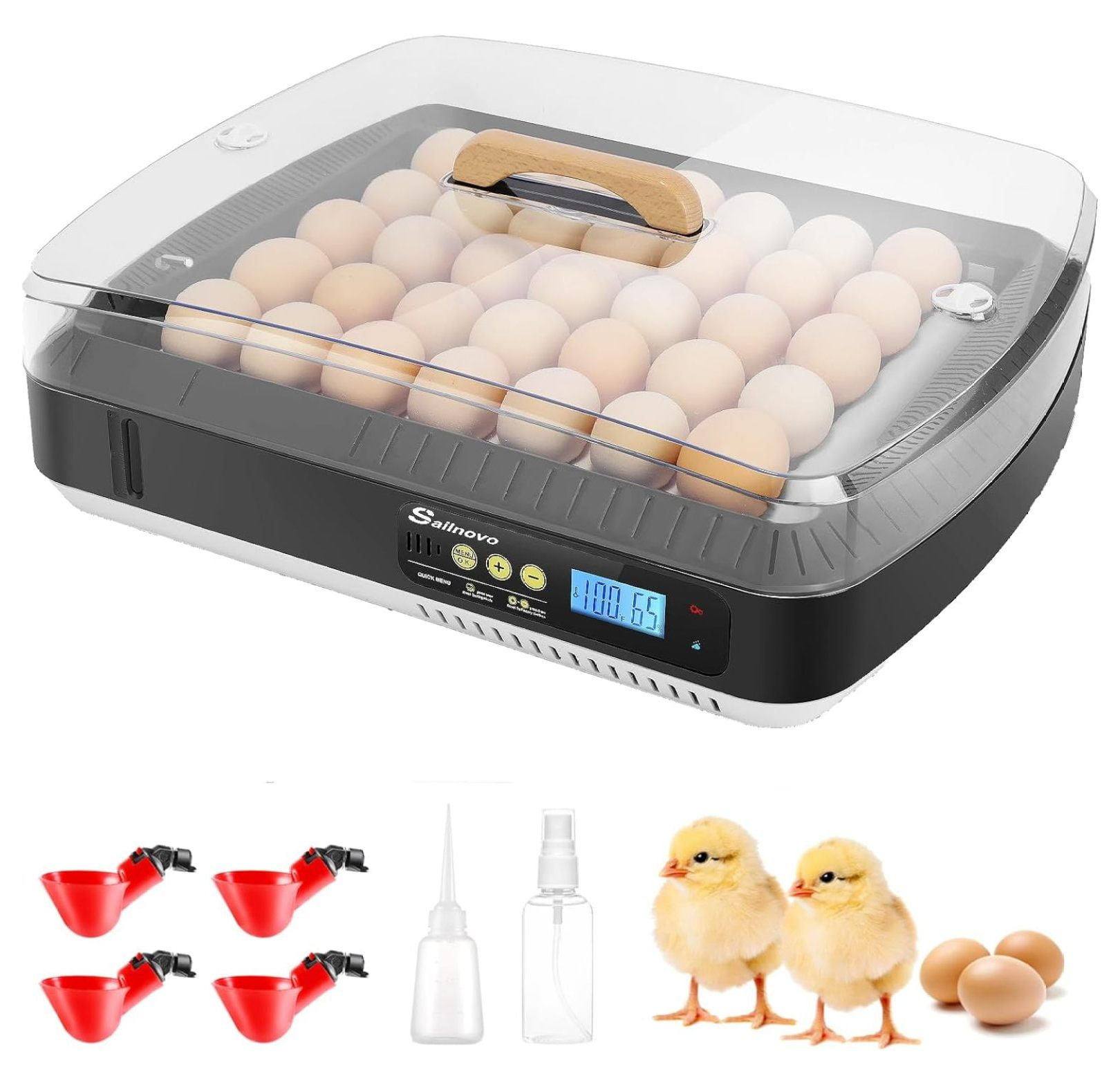 Jiowenm Incubators for Hatching Eggs 35-56 Egg Incubator with Automatic ...