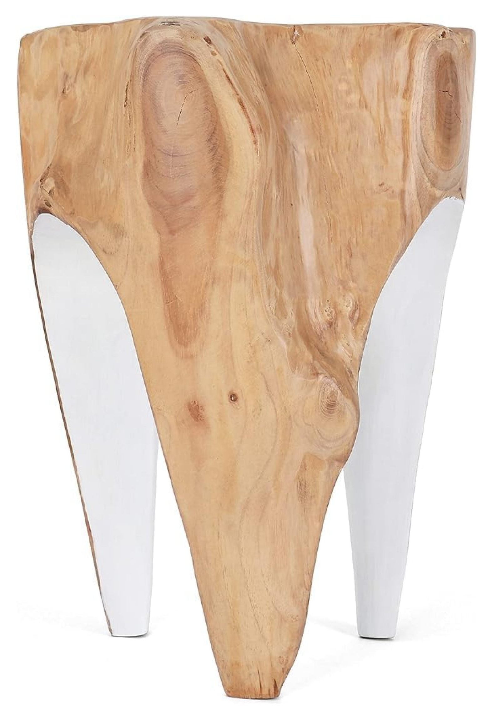 Jiowenm Java Teak Root Stool - Wooden Stool - Teak Boho Side Table - Teak Accent Table - Teak ...