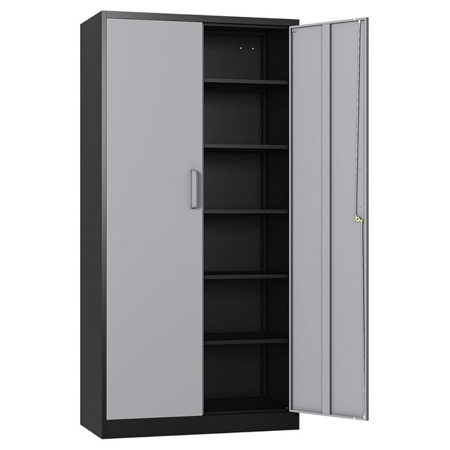 Jiowenm Metal Storage Cabinets Locker with 5 Adjustable Shelf,72" Large ...