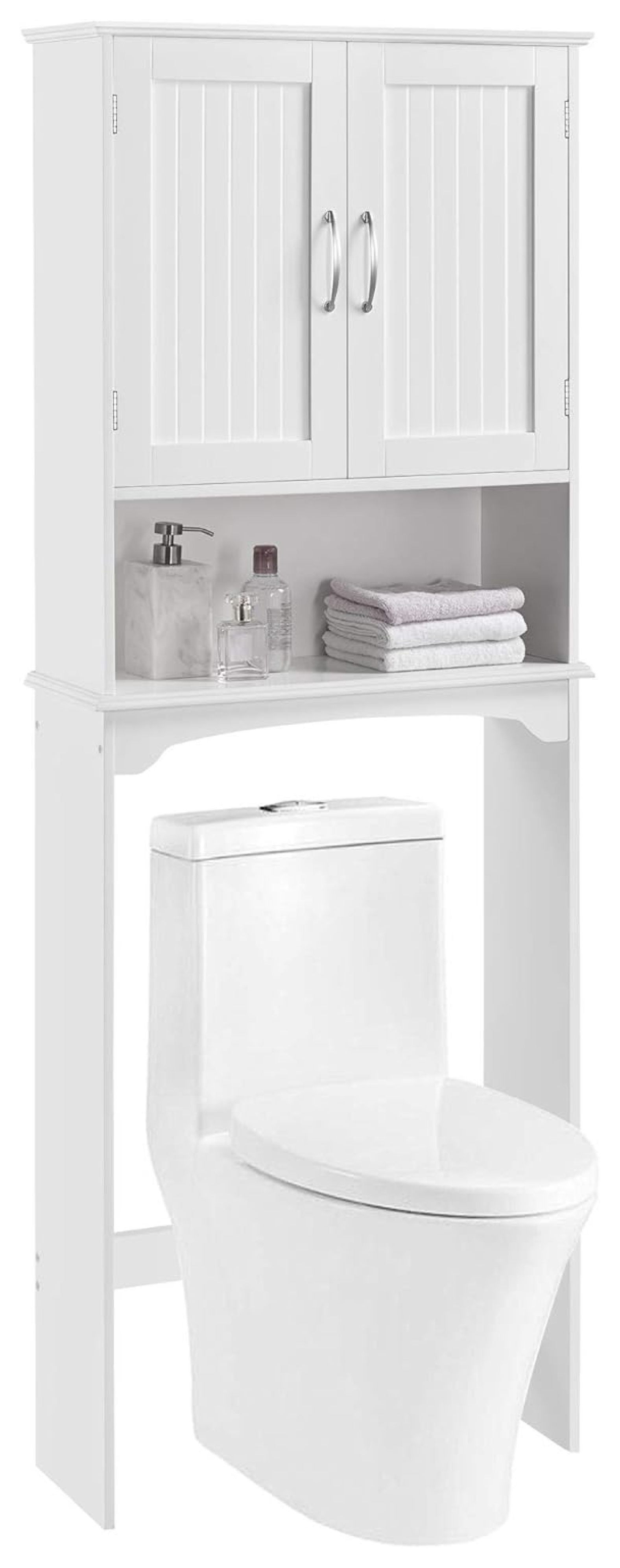 Jiowenm Over The Toilet Storage, Toilet Rack with Adjustable Shelf and ...