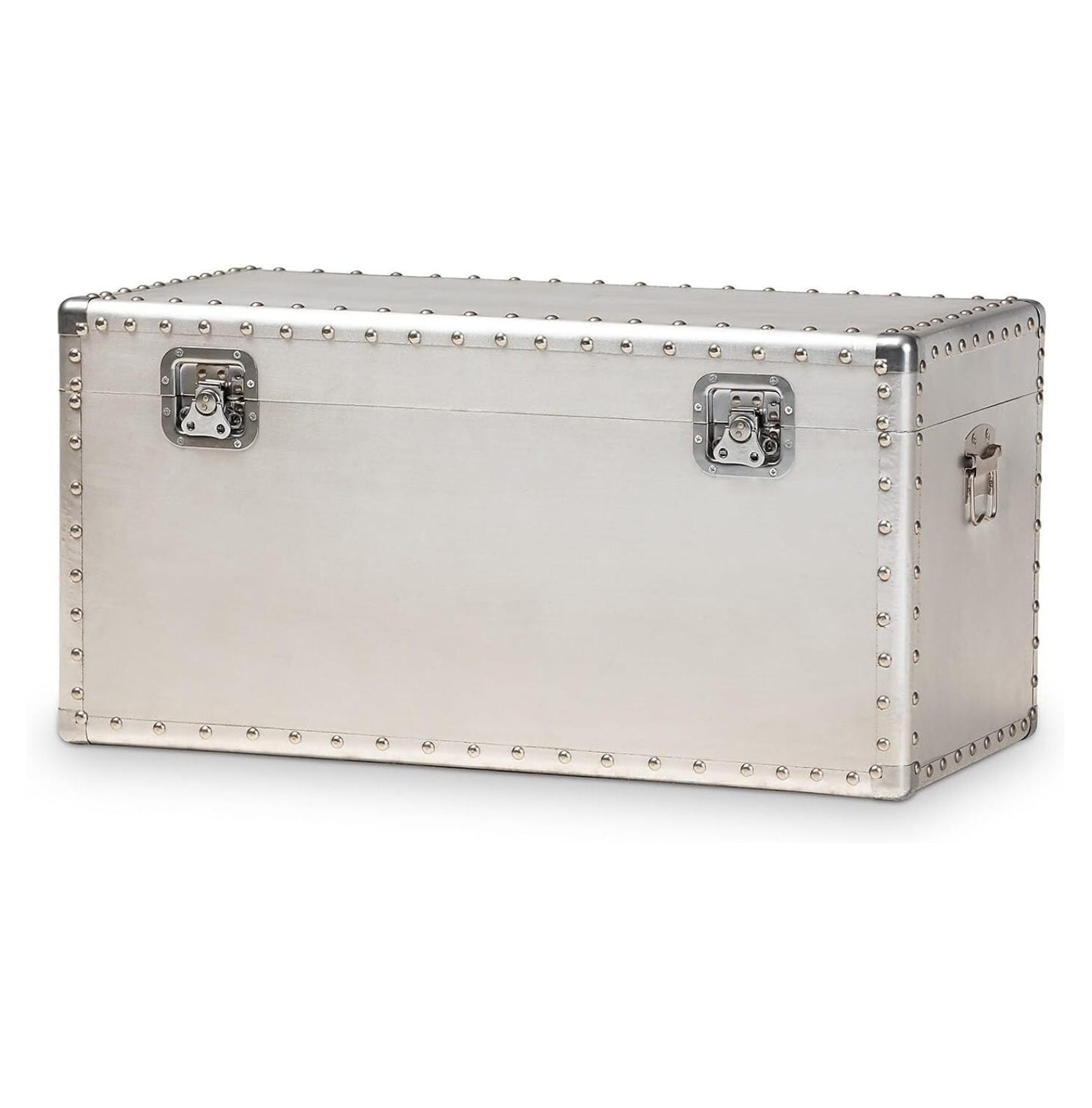 Jiowenm Serge Silver Metal Storage Trunk - Walmart.com