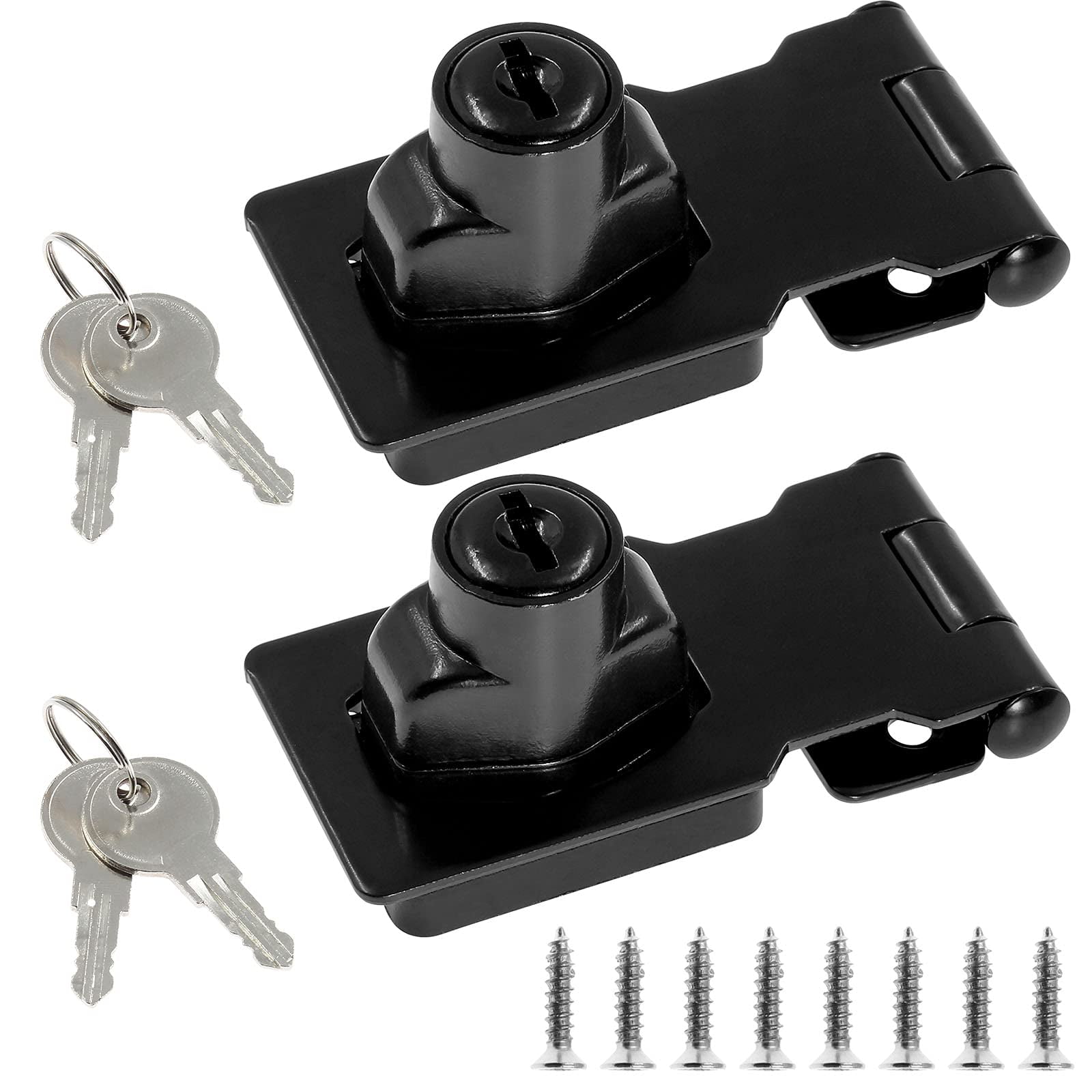 Jiozermi 2 Packs 2.5 Inch Hasp Lock With Keys, Stainless Steel Latch ...