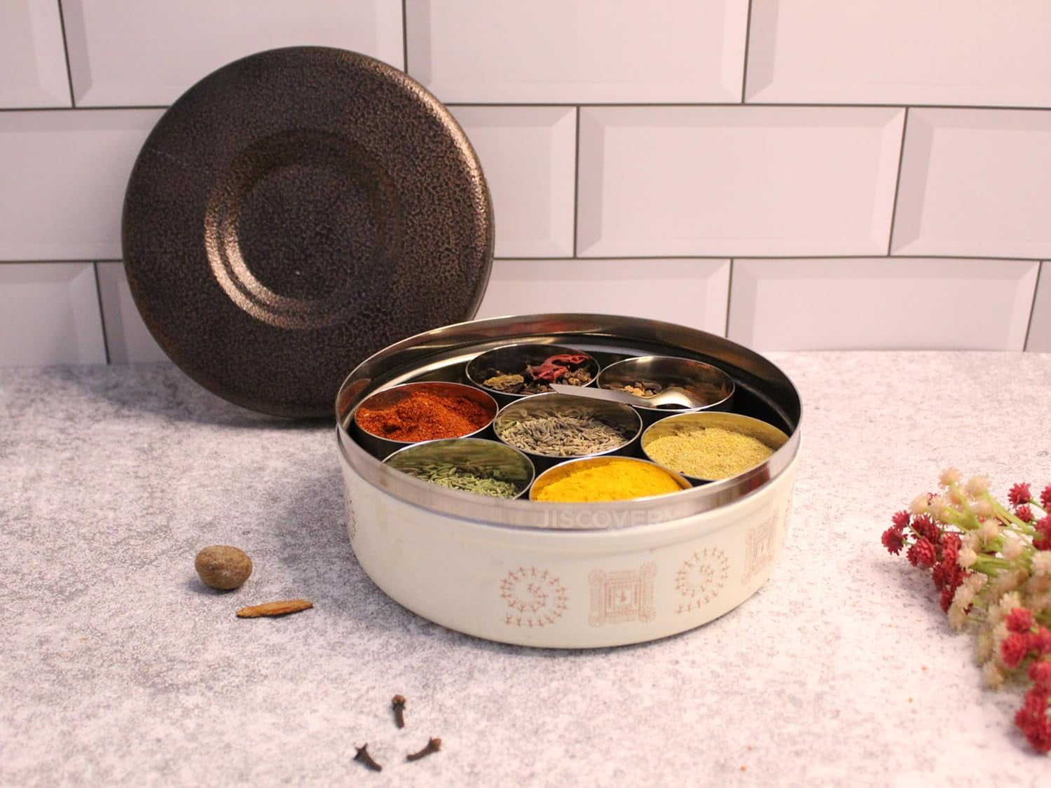 Jiscovery Stainless Steel Masala Dabba Daani for Kitchen Airtight ...