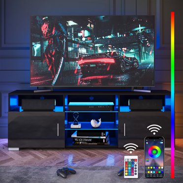 Costway 44'' TV Stand Console Wooden Storage Cabinet Shelf Media Center ...