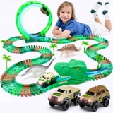 JitteryGit Dinosaur Track Set, Glow in the Dark STEM Toy for Kids Ages ...