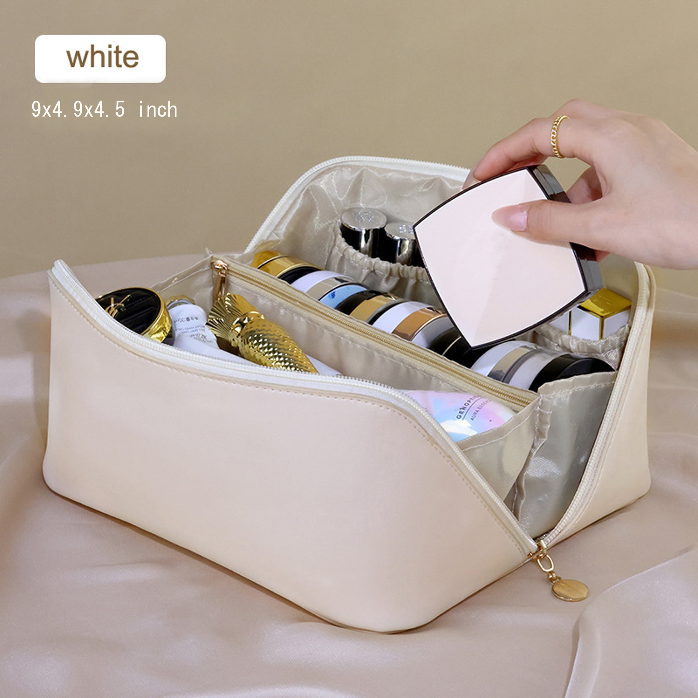 Jitty Large Capacity Waterproof Makeup Bag,Leather Beauty Organiser ...