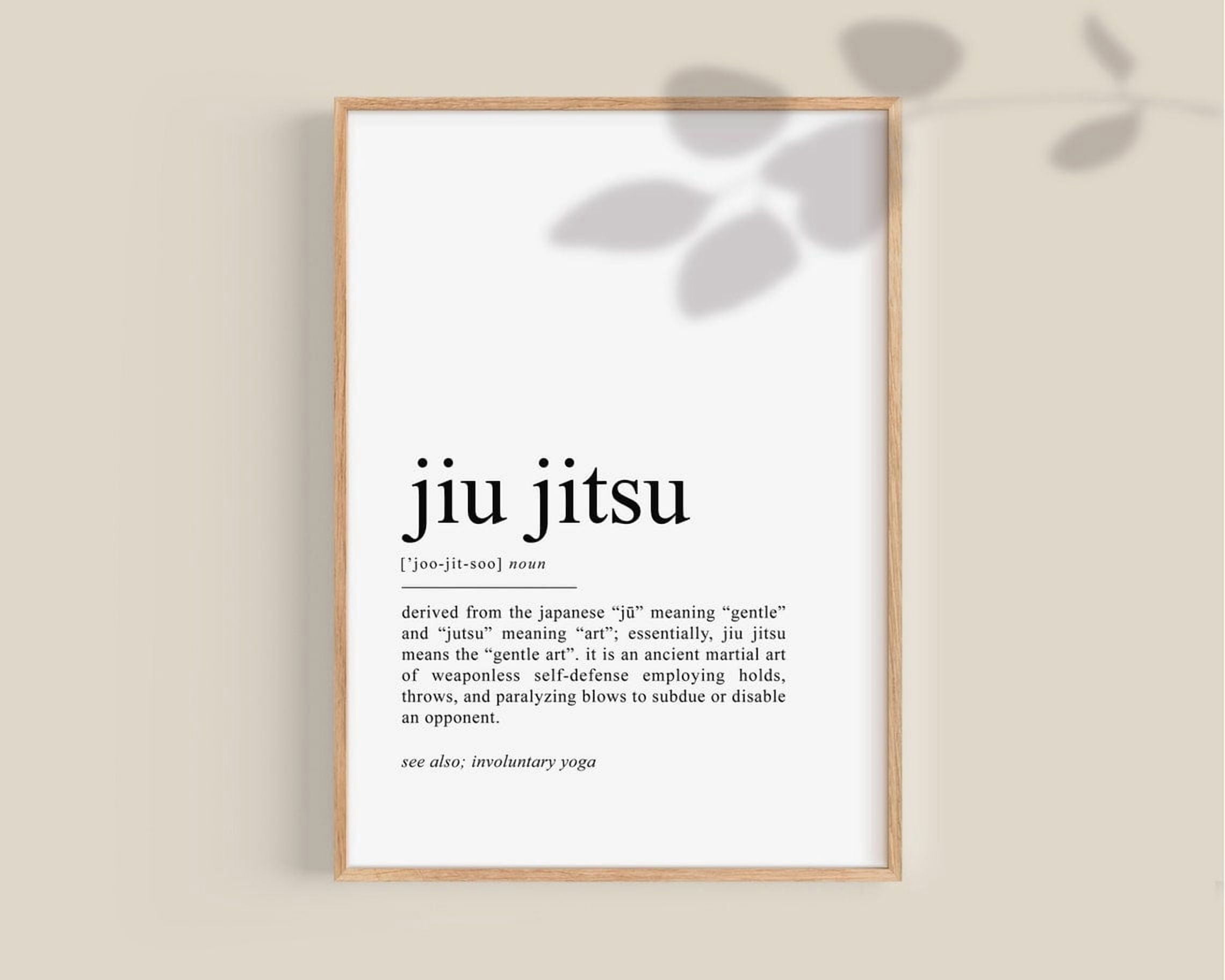 Jiu Jitsu Definition Poster, Jitjitsu Poster, Jujitsu Lover Gift, Ju ...
