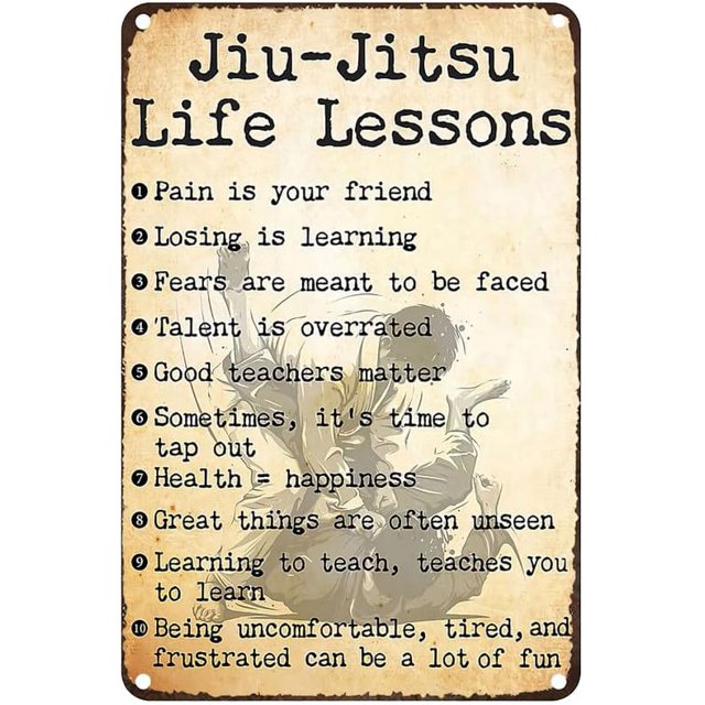 Jiu Jitsu Life Lessons Metal Signs Decor Wall Decoration Tin Sign For ...