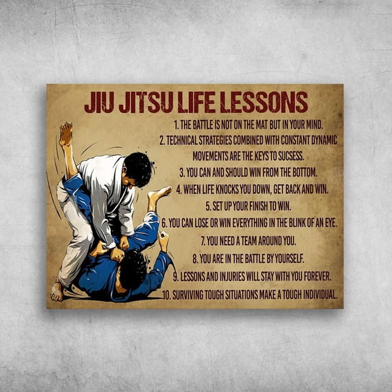 Jiu Jitsu Poster, Jiu Jitsu Life Lessons, The Battle Is Not On The Mat ...