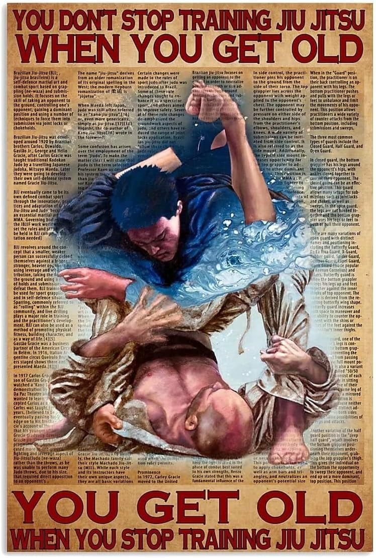 Jiu Jitsu Retro Metal Tin Signs You Don't Stop Training Jiu Jitsu When ...