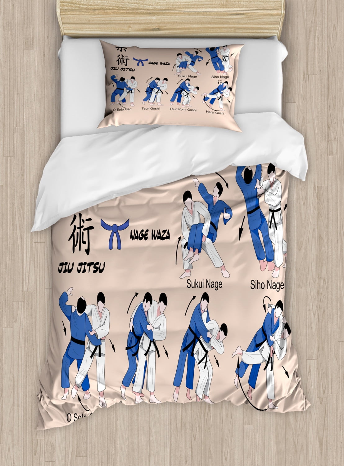 Jiu Jitsu Twin Size Duvet Cover Set, Martial Arts Defense Techniques ...