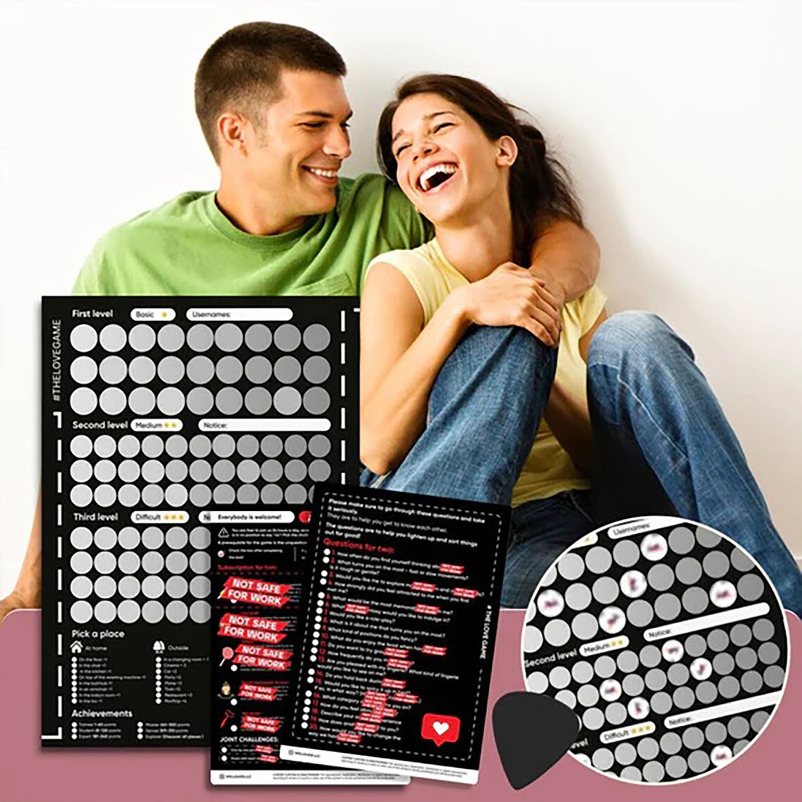 Jiuaui Clearance Stickers 100 Things To Do Between Couples Loveguide Scratch Diary And Planner ...
