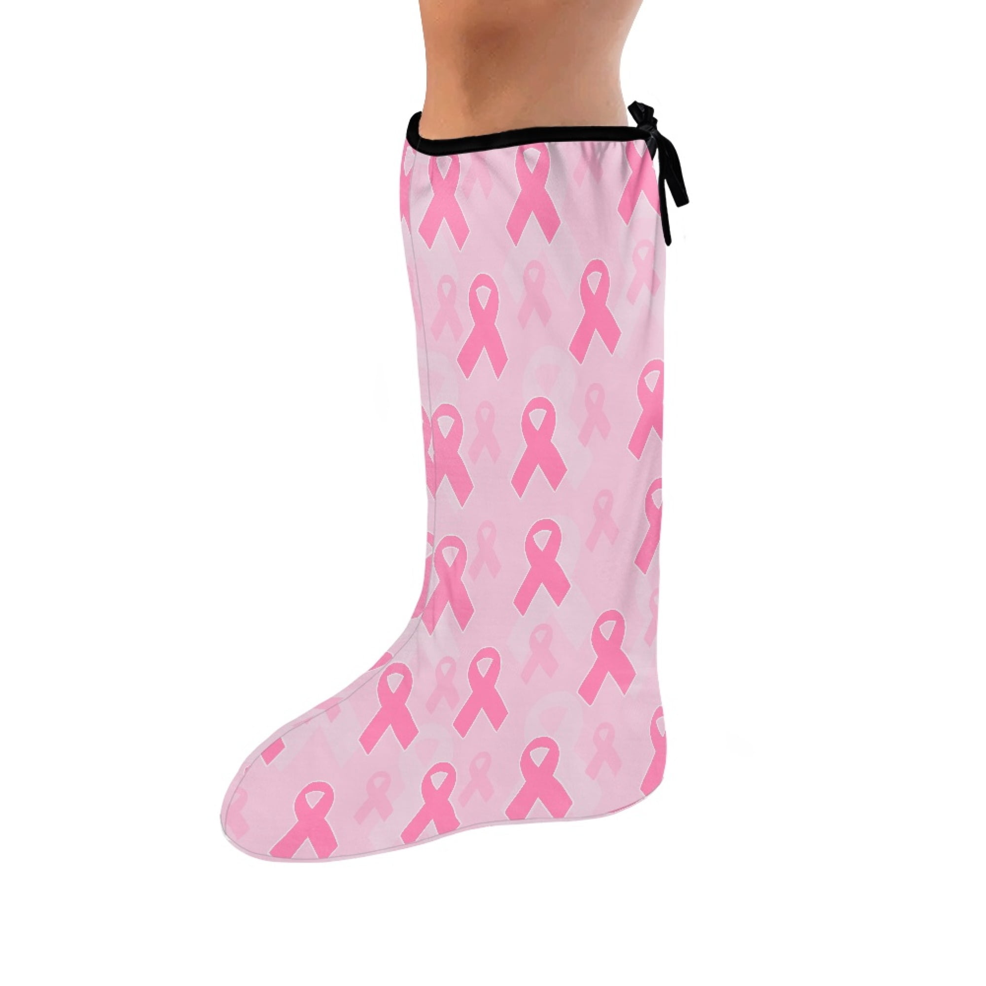 Jiueut Breast Cancer Leg Cast Cover Pink Ribbon Stretch Fabric Leg Cast ...