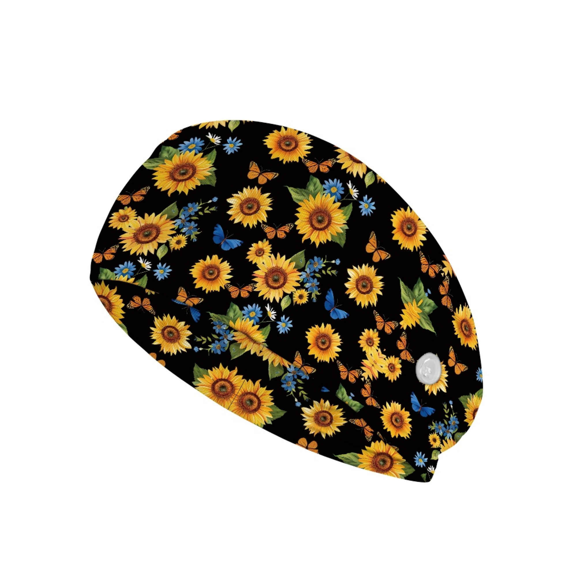 Jiueut Butterfly Sunflower Nurse Button Headband Nurse Headbands for ...