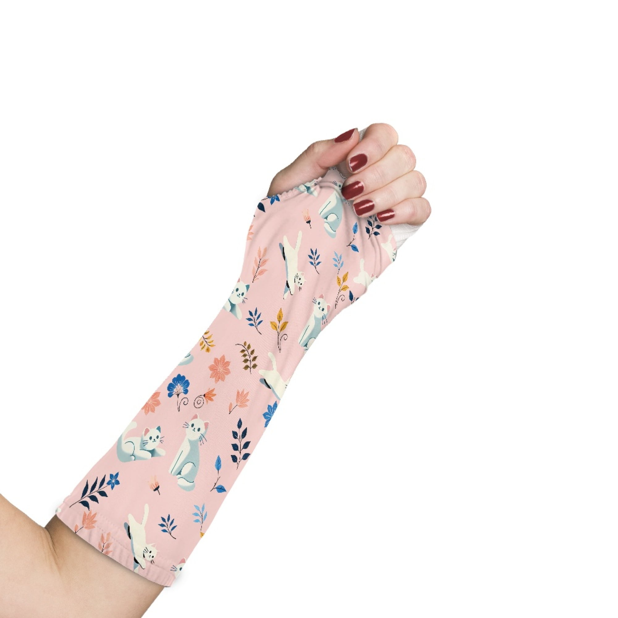 Jiueut Cartoon Cat Arm Cast Cover Arm Cast Sleeve with Thumb Cover Size ...