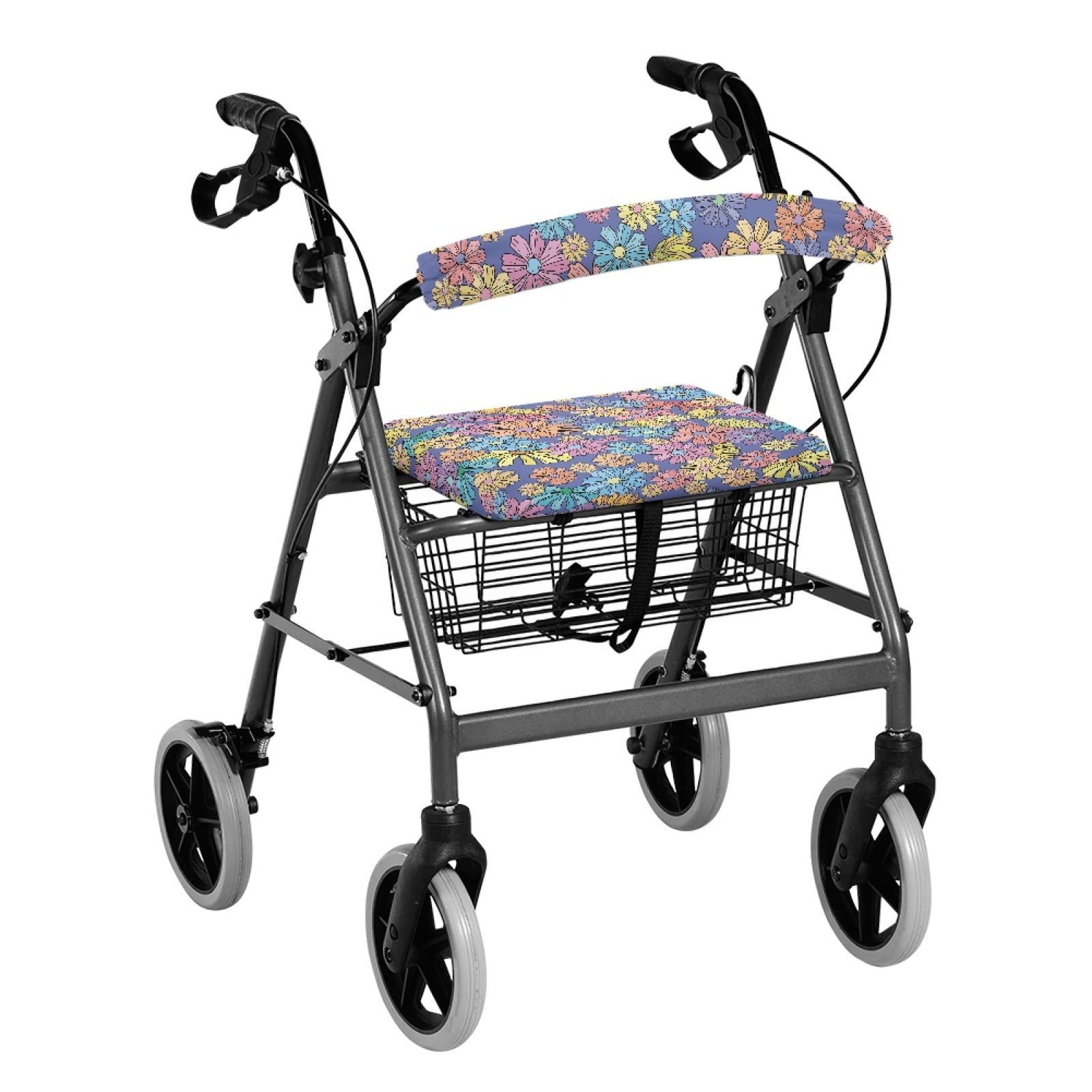 Jiueut Colorful Daisy Rollator Seat Walker Seat and BackRest Cover ...
