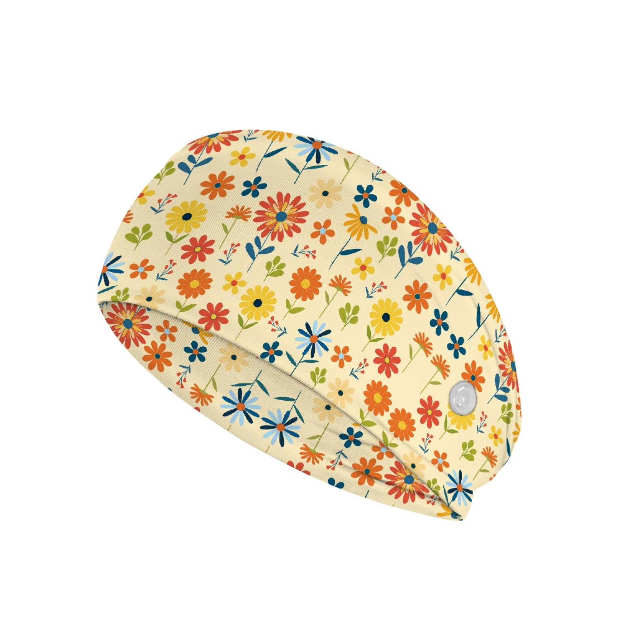 Jiueut Colorful Flower Nurse Button Headband Nurse Headbands for Women ...