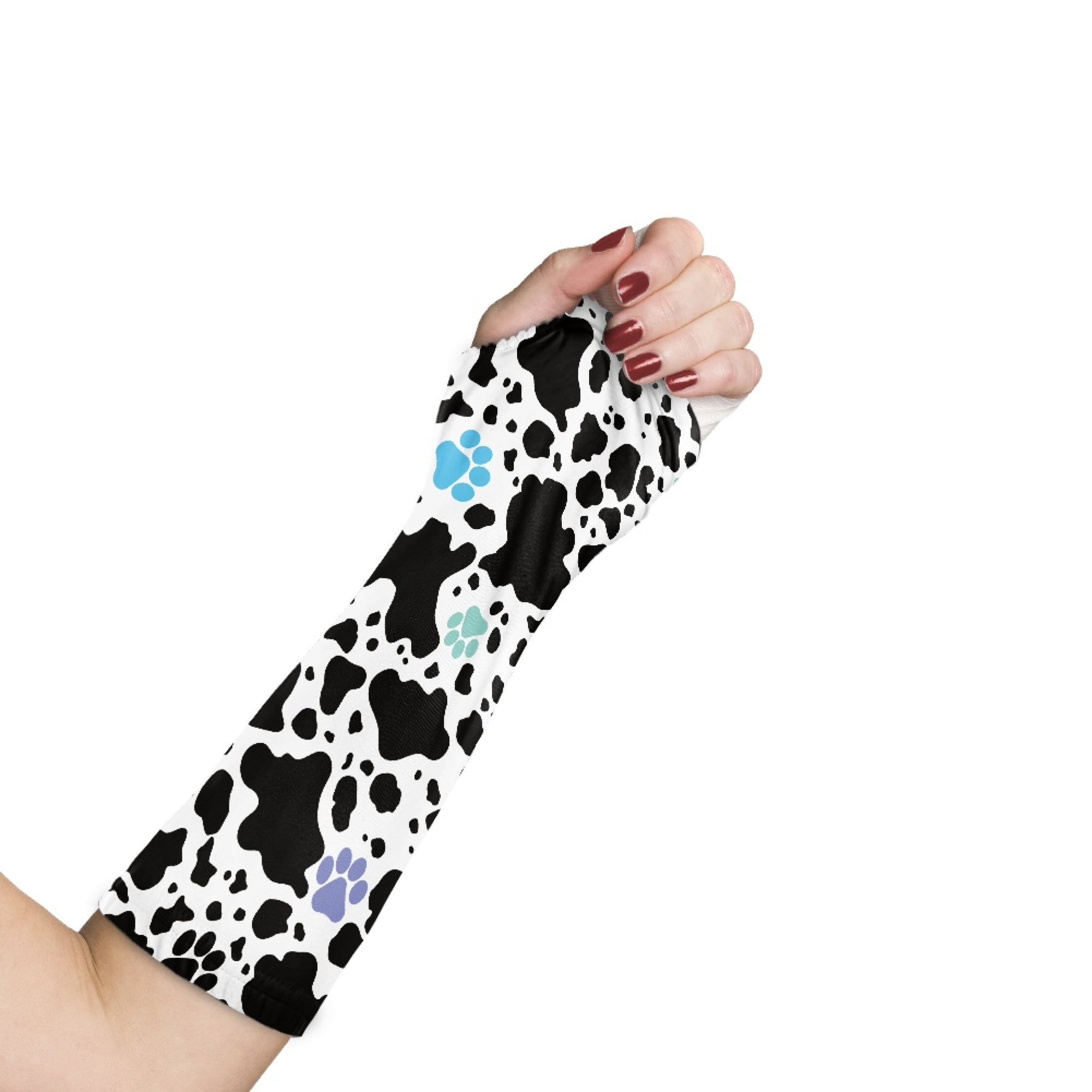 Jiueut Cow Print Arm Cast Cover Arm Cast Sleeve with Thumb Cover Kids ...