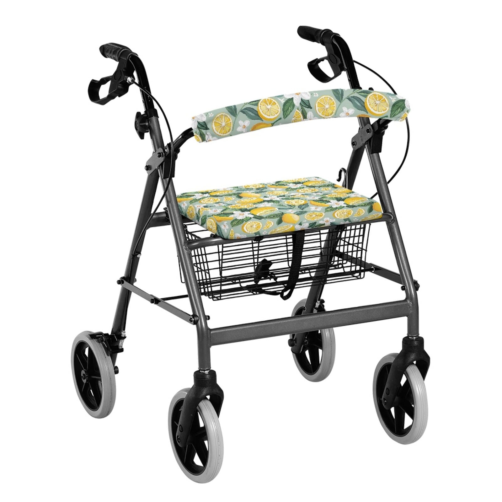 Jiueut Daisy Lemon Medical Rollator Walker Seat & Back Cat Covers for ...