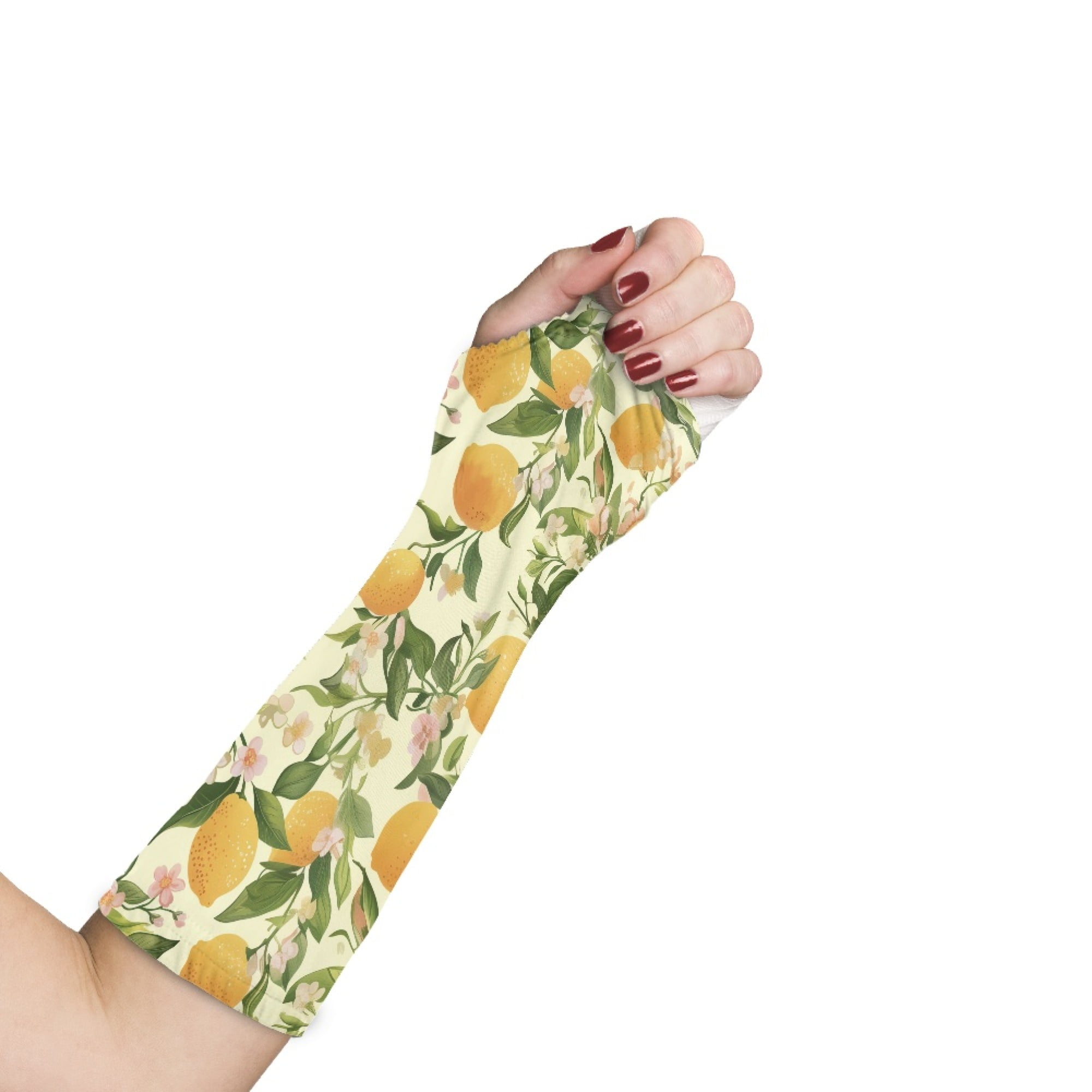 Jiueut Flower Lemon Arm Cast Cover Arm Cast Sleeve with Thumb Cover ...