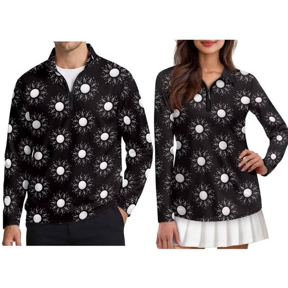 Jiueut Golf Sun Music Note Pattern Couple Matching Outfit Mens Golf ...
