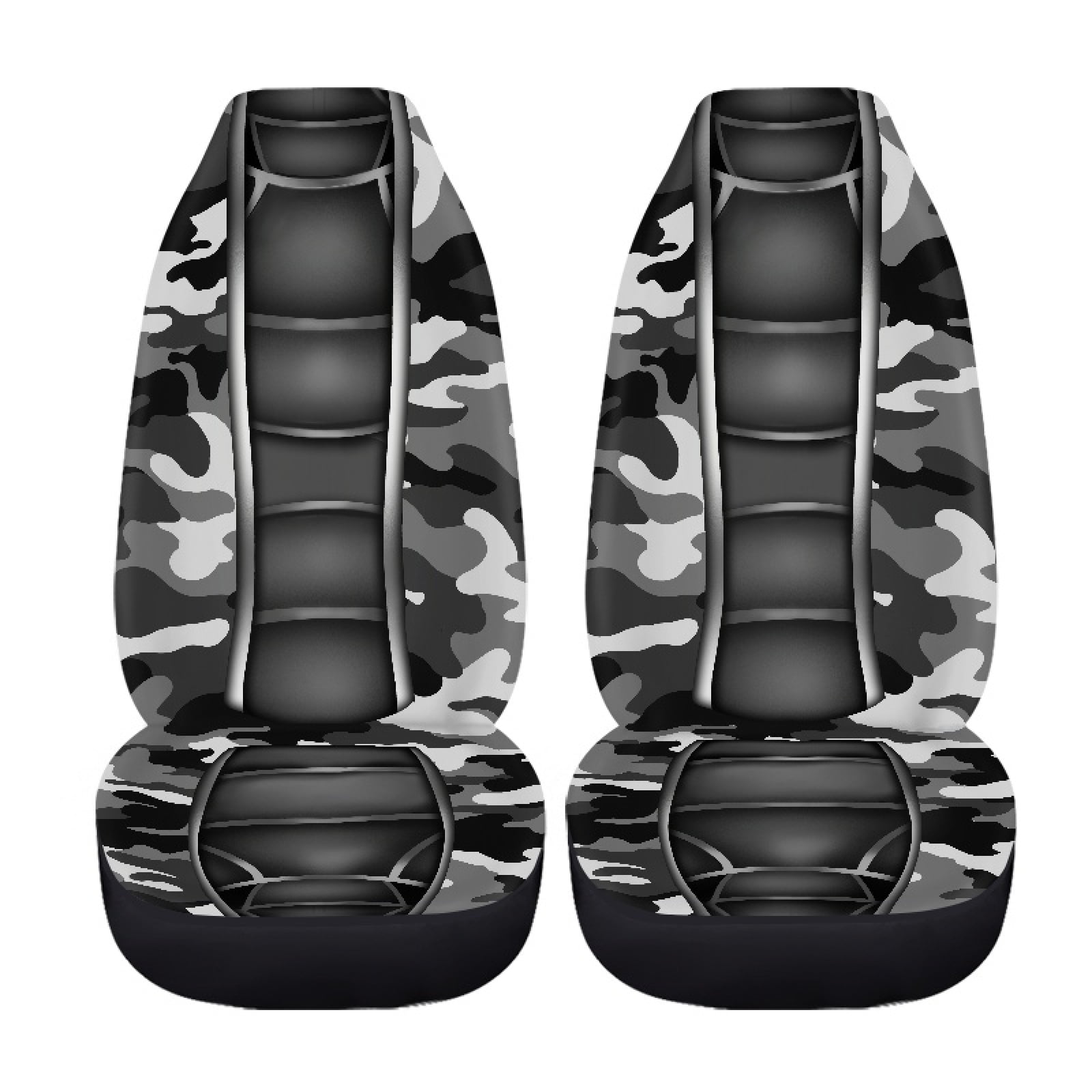 Jiueut Gray Hunting Camo Print 2 Pack Car Seat Covers, Scratch ...