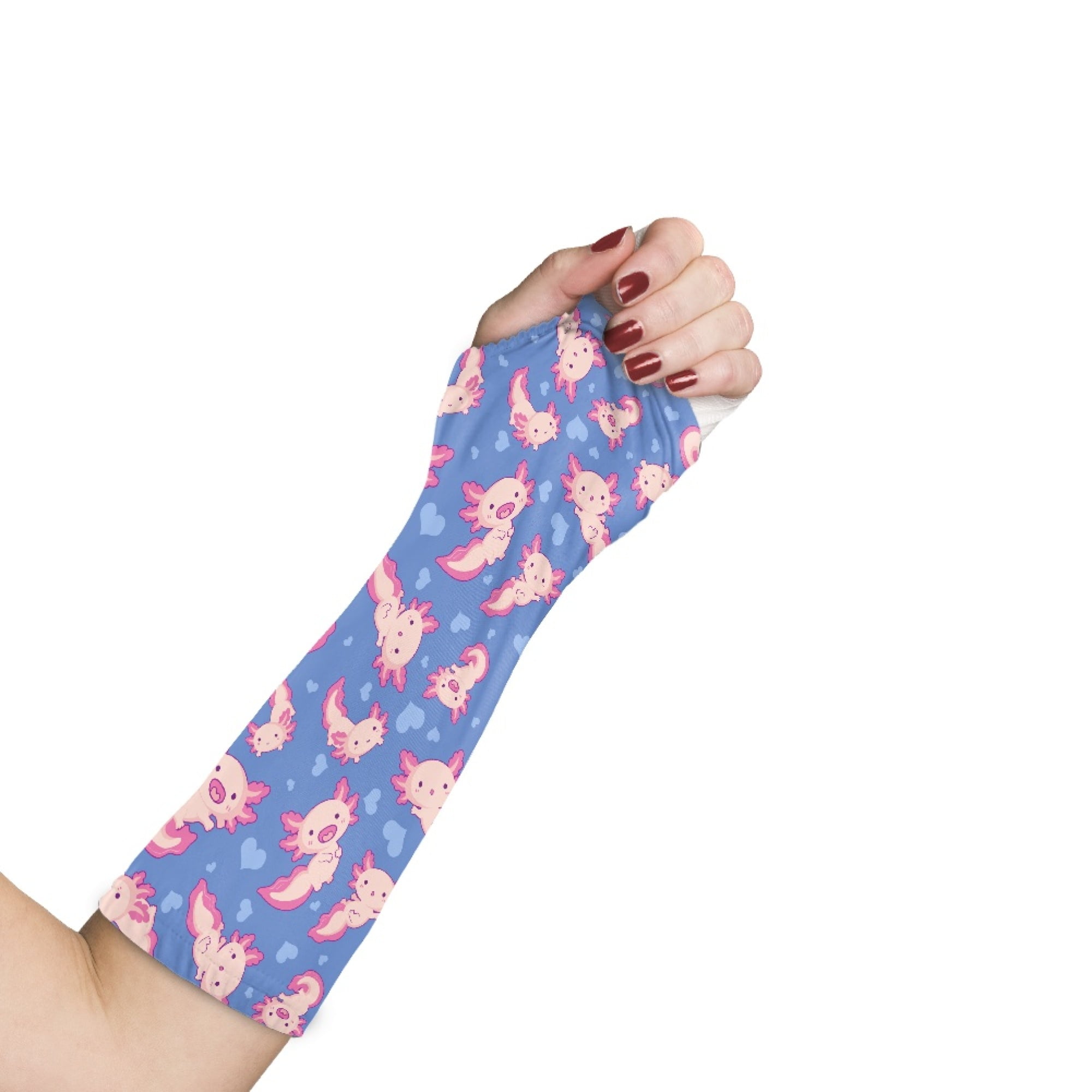 Jiueut Heart Axolotl Arm Cast Cover Arm Cast Sleeve with Thumb Cover ...