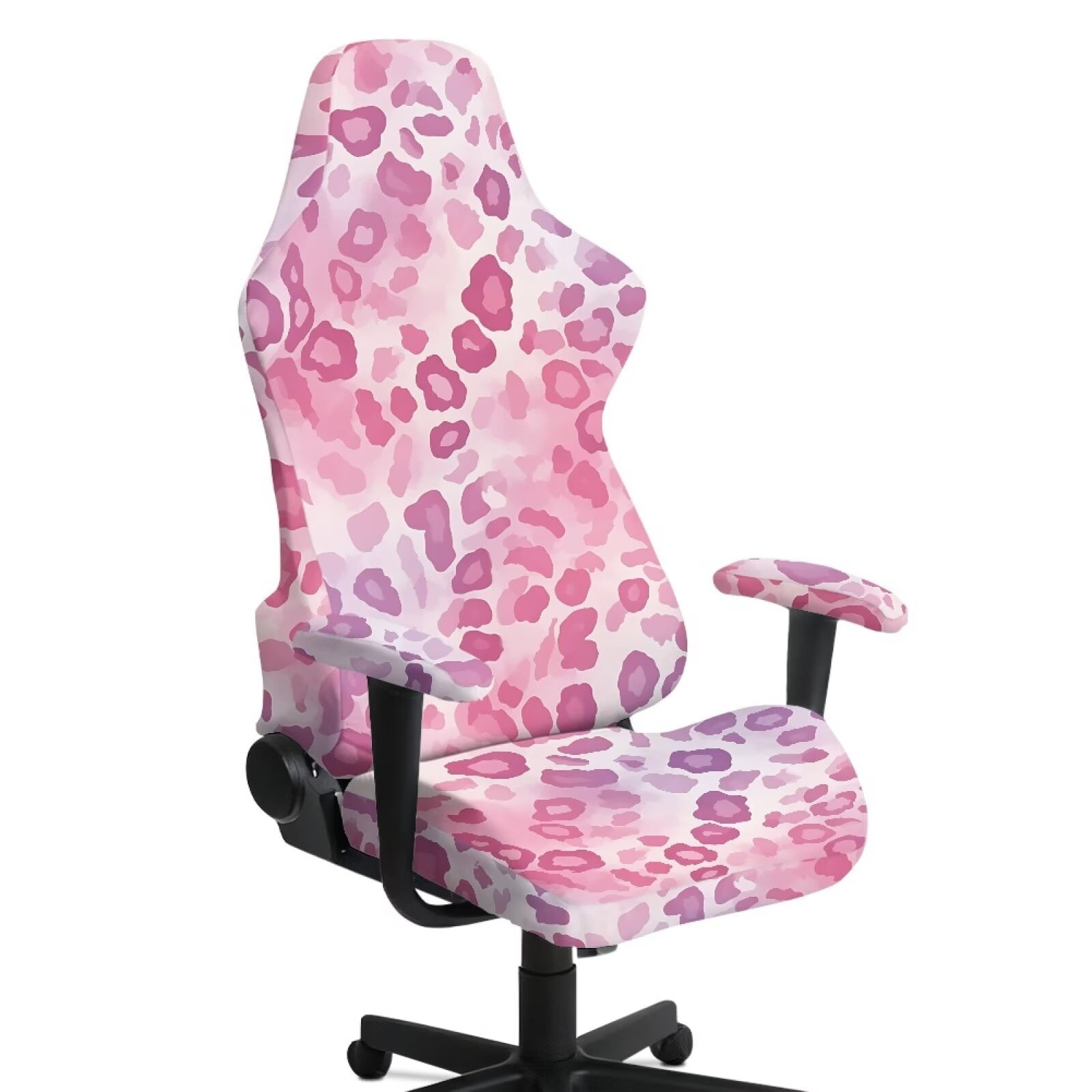Jiueut Leopard Print Gaming Chair Cover with Armrest Cover, Washable ...