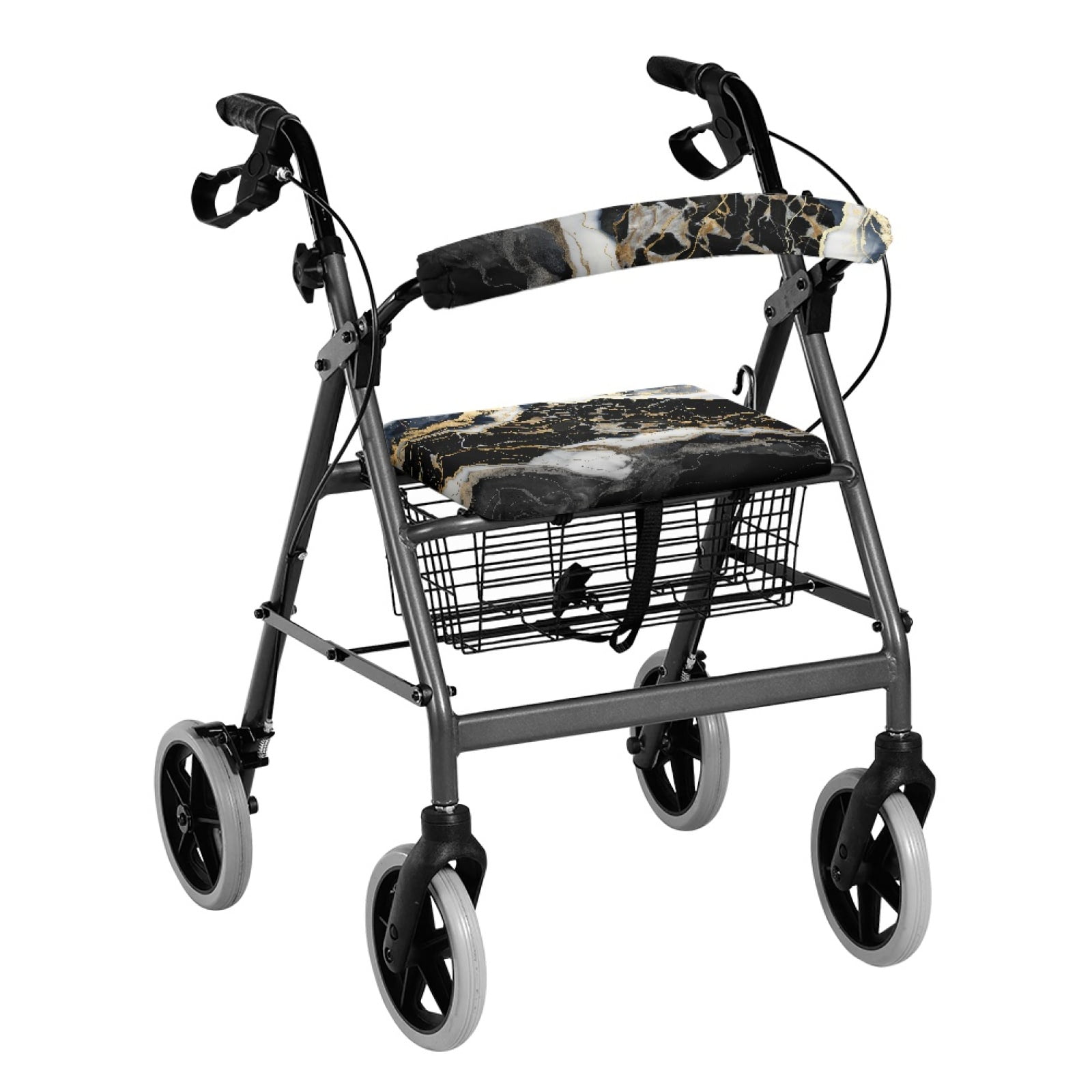 Jiueut Marble Print Medical Products Rollator Walker Seat & Back Cover ...