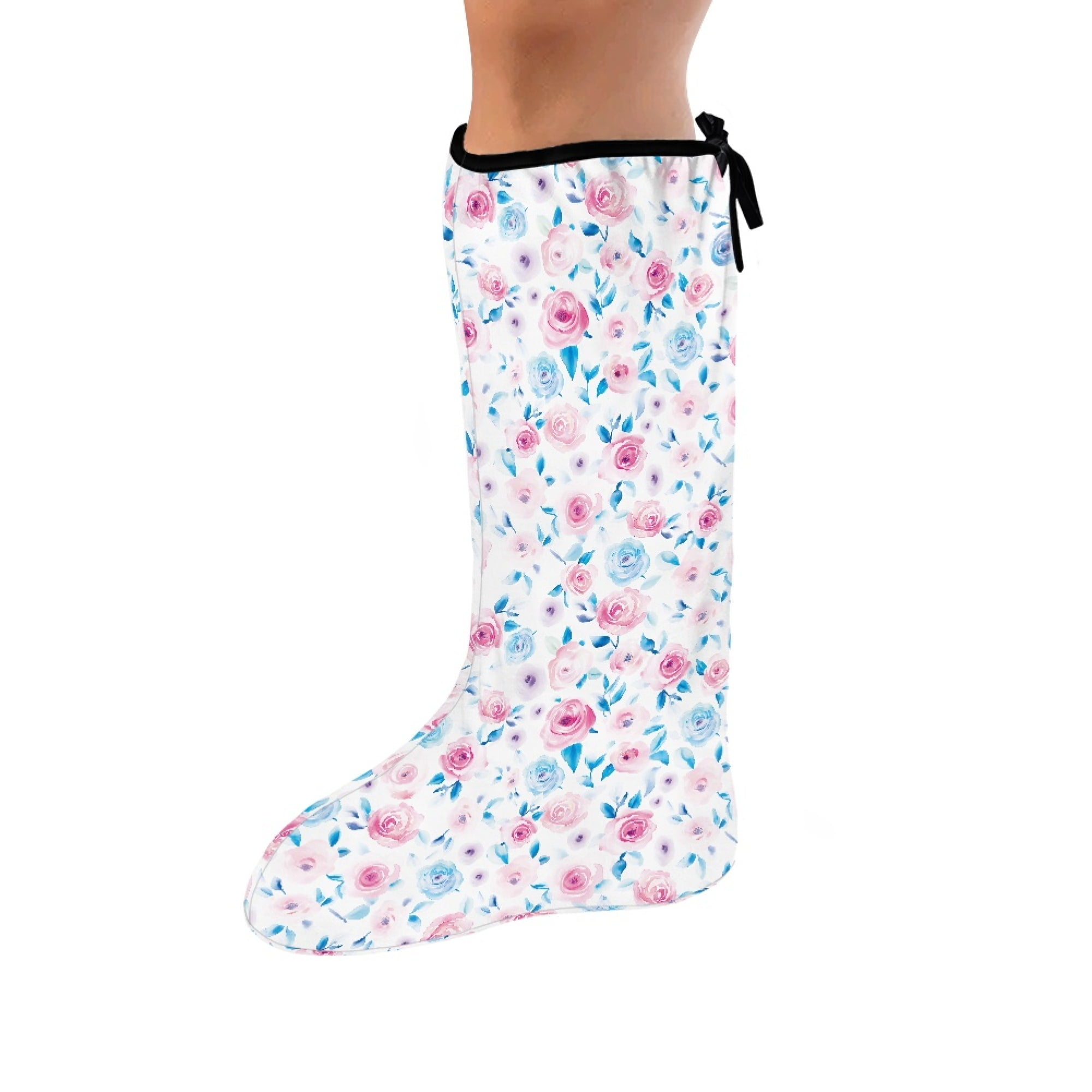 Jiueut Pink Flower Leg Cast Covers Foot Cast Cover for Swimming Adult ...