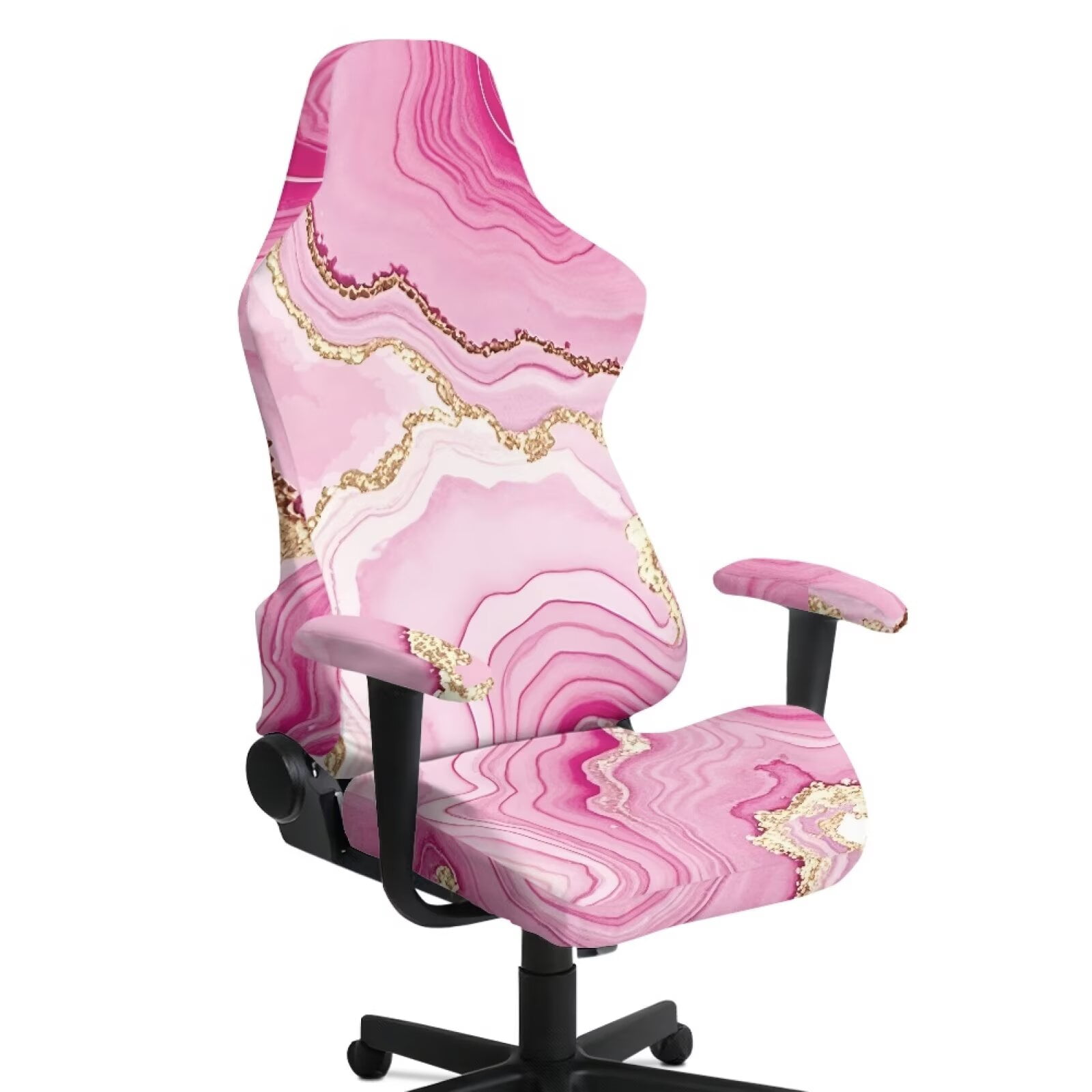 Jiueut Pink Golden Marble Pattern Gaming Chair Cover Set of 4 ...