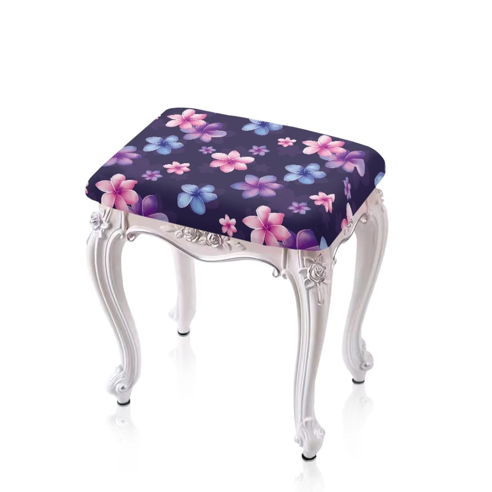 Jiueut Plumeria Pattern 6 Pack Bar Stool Covers, Non-Slip Bar Chair ...